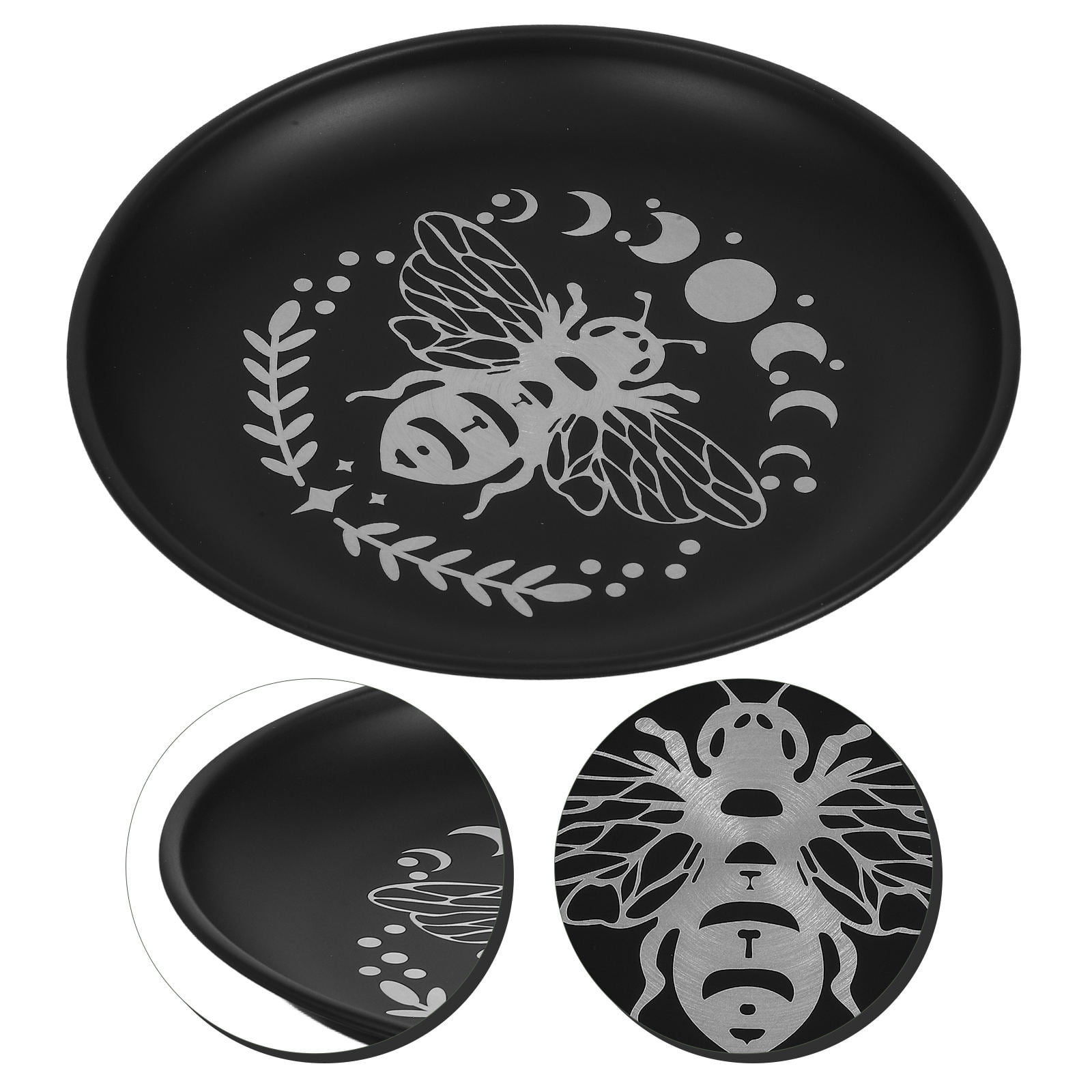 WASHWEPE 1Set Altar Plate Candle Tray Stainless Steel Decorative Plate ...