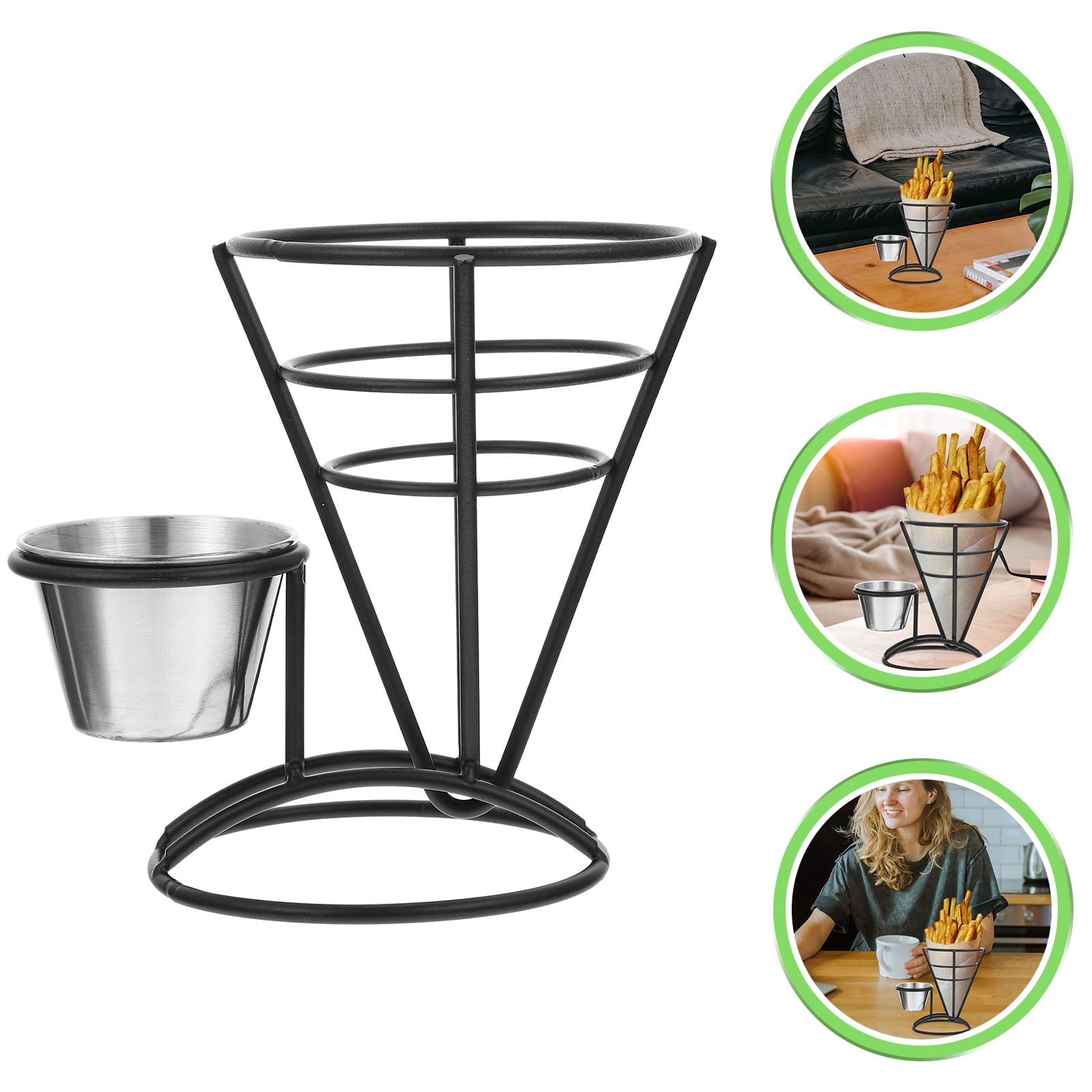 WASHWEPE 1Set French Fries Serving Set Iron Fries Storage for ...