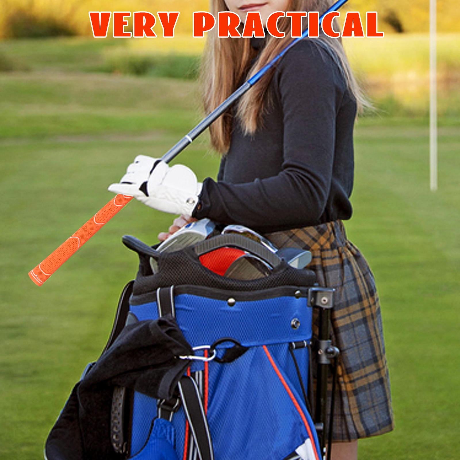 WASHWEPE 1Set Golf Grips Set in Orange Rubber for Golf Practice and ...