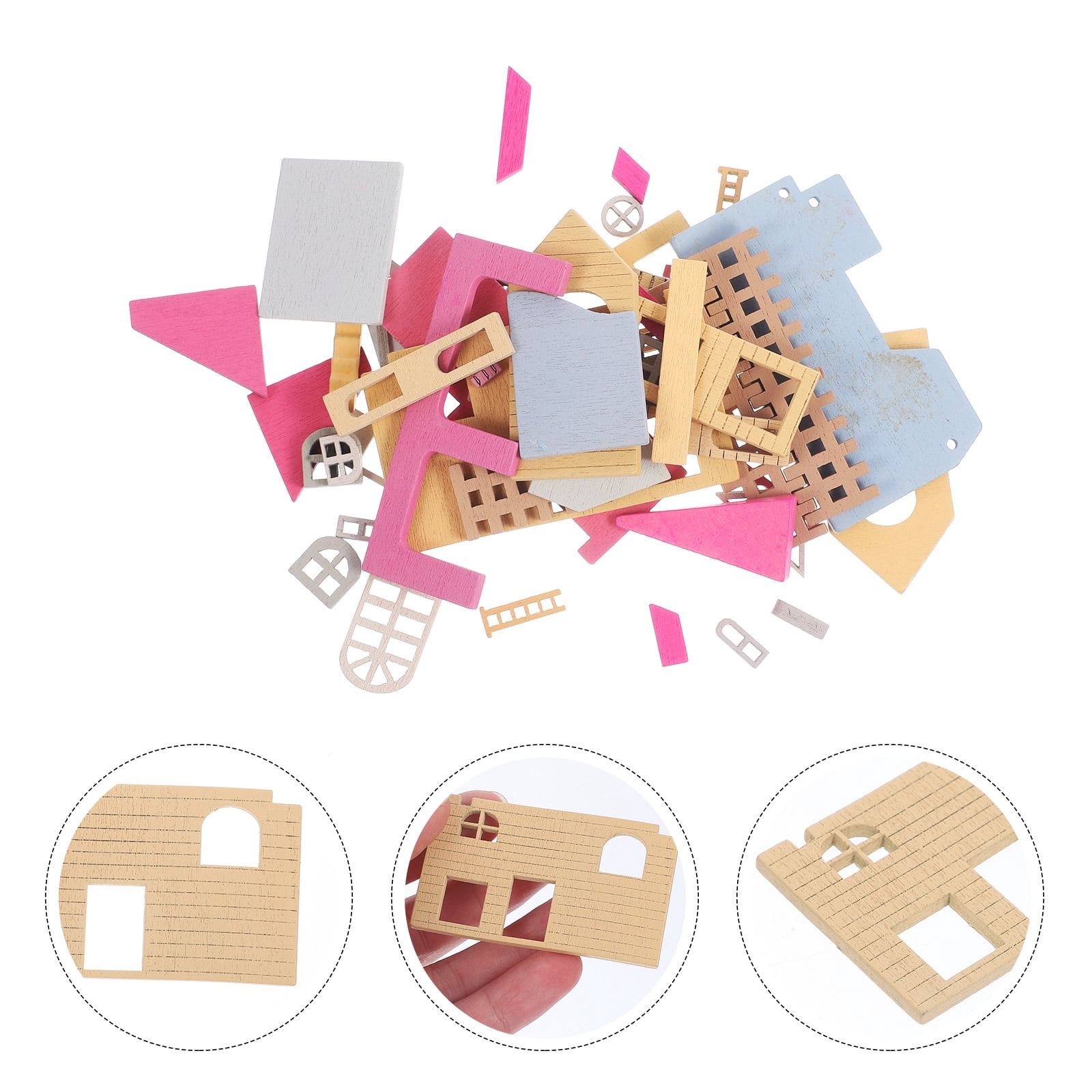 WASHWEPE DIY Small House Model Pink 1Pcs 2.8X2.4X2.0In - Walmart.com