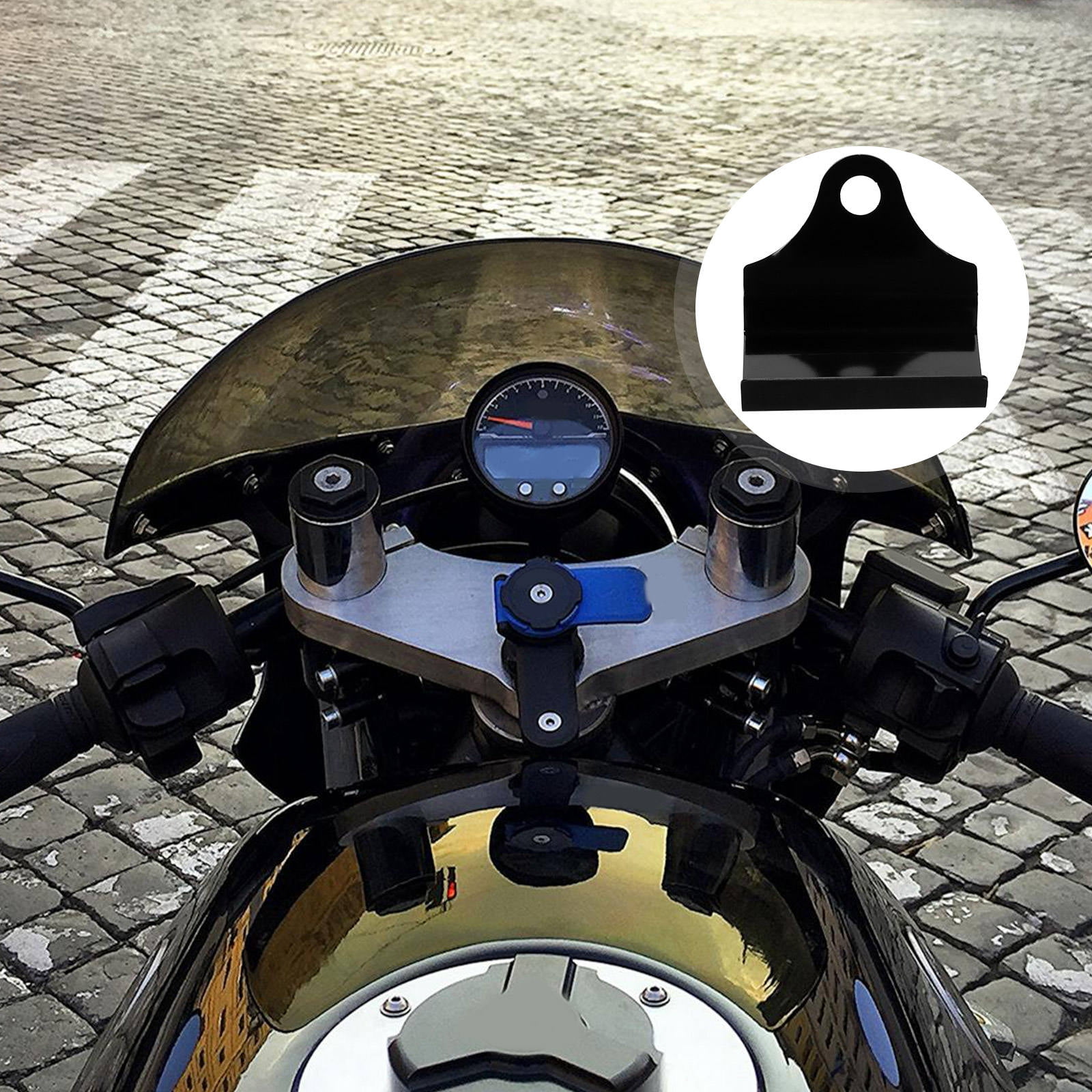 WASHWEPE 1Set Motorcycle Tank Mount Bracket Kit with Voltmeter for ...