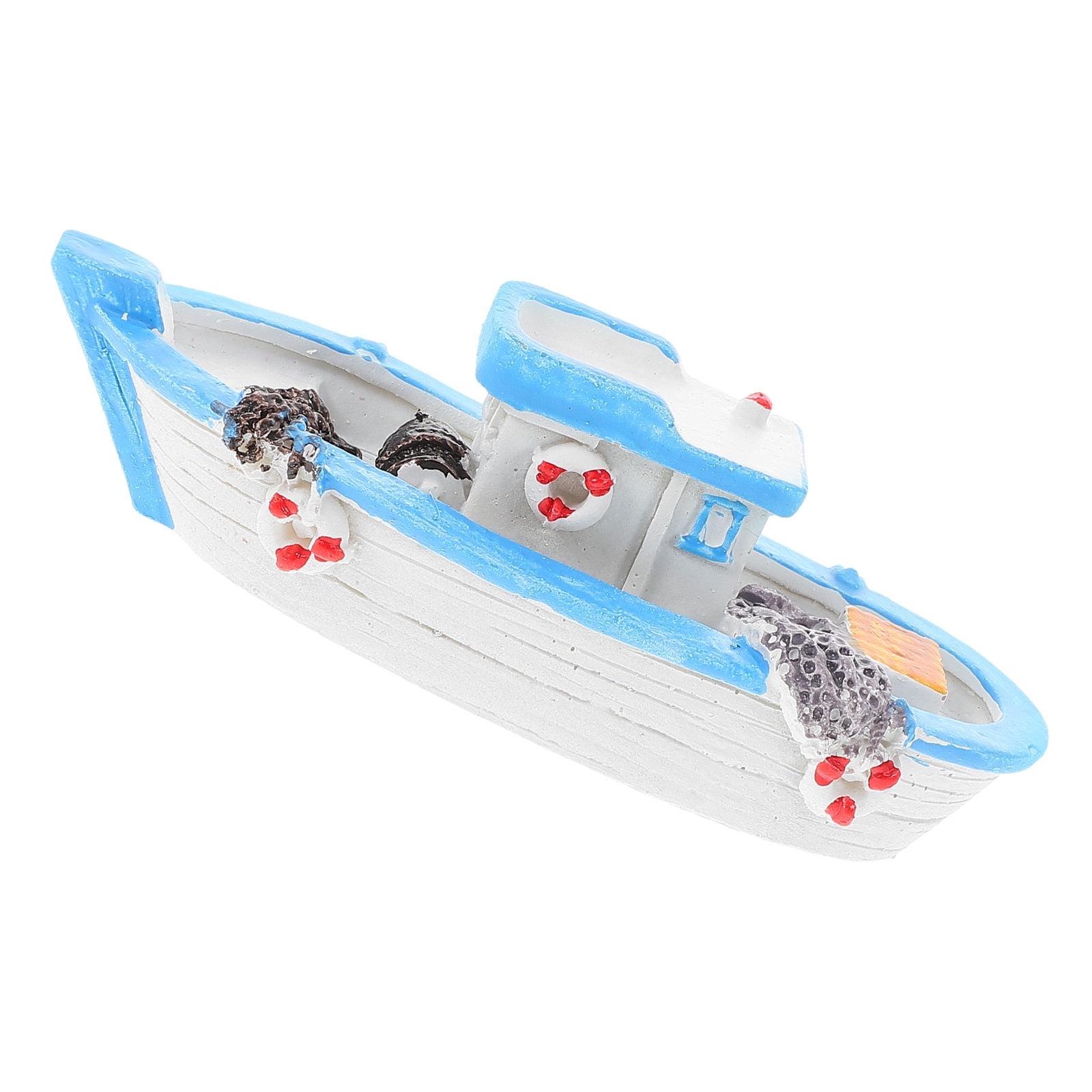 WASHWEPE Fishing Boat Toy Mini Boat Model Resin Multi 1Set Desktop ...