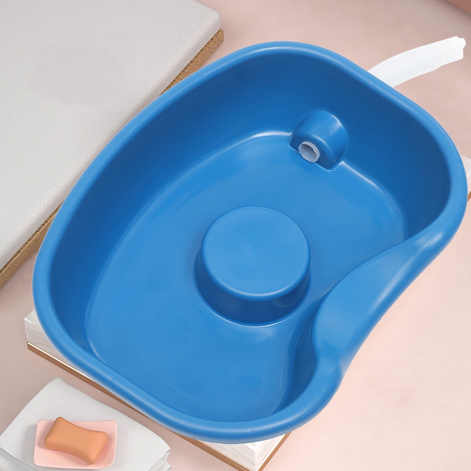 WASHWEPE 1Set Wash Basin Dark Blue Plastic for Bedridden 18.9x13.8x4 ...