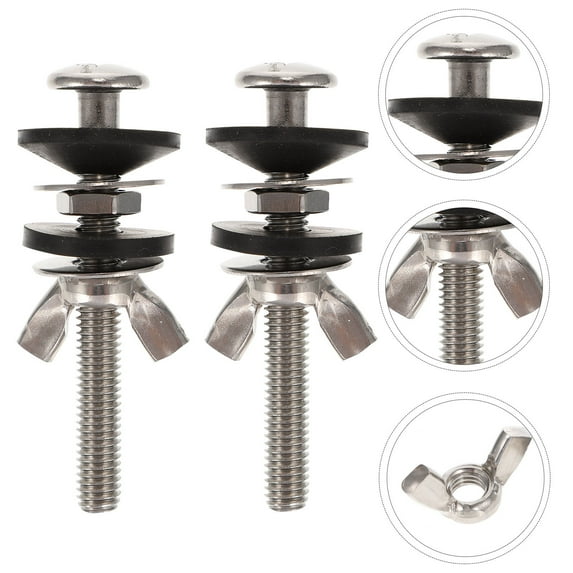 WASHWEPE 2 Sets Toilet Lid Accessory Fixing Bolt Rubber Installation ...
