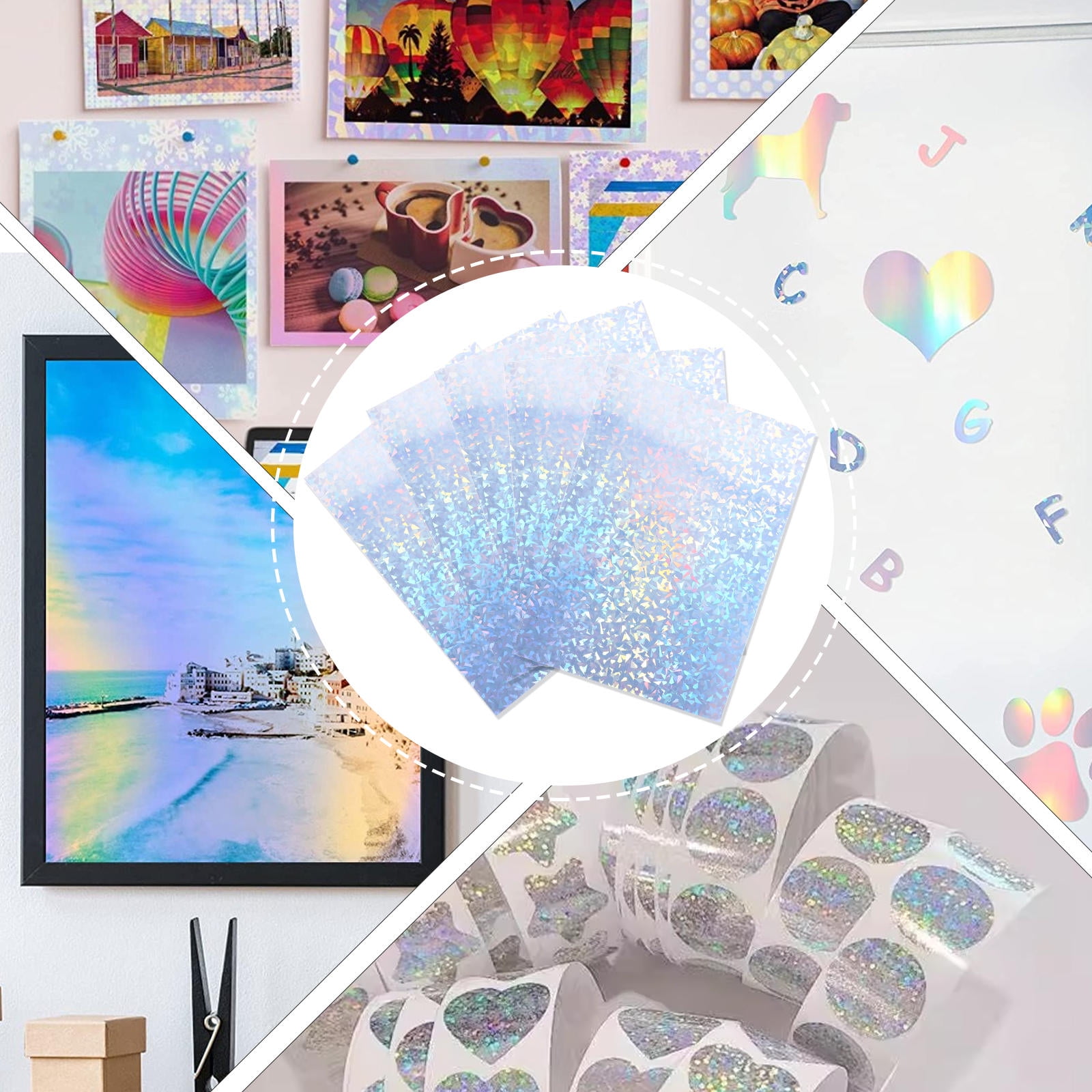 WASHWEPE Glossy Paper Glitter Sticker Sheets Multi-Colored 20 Sheets ...