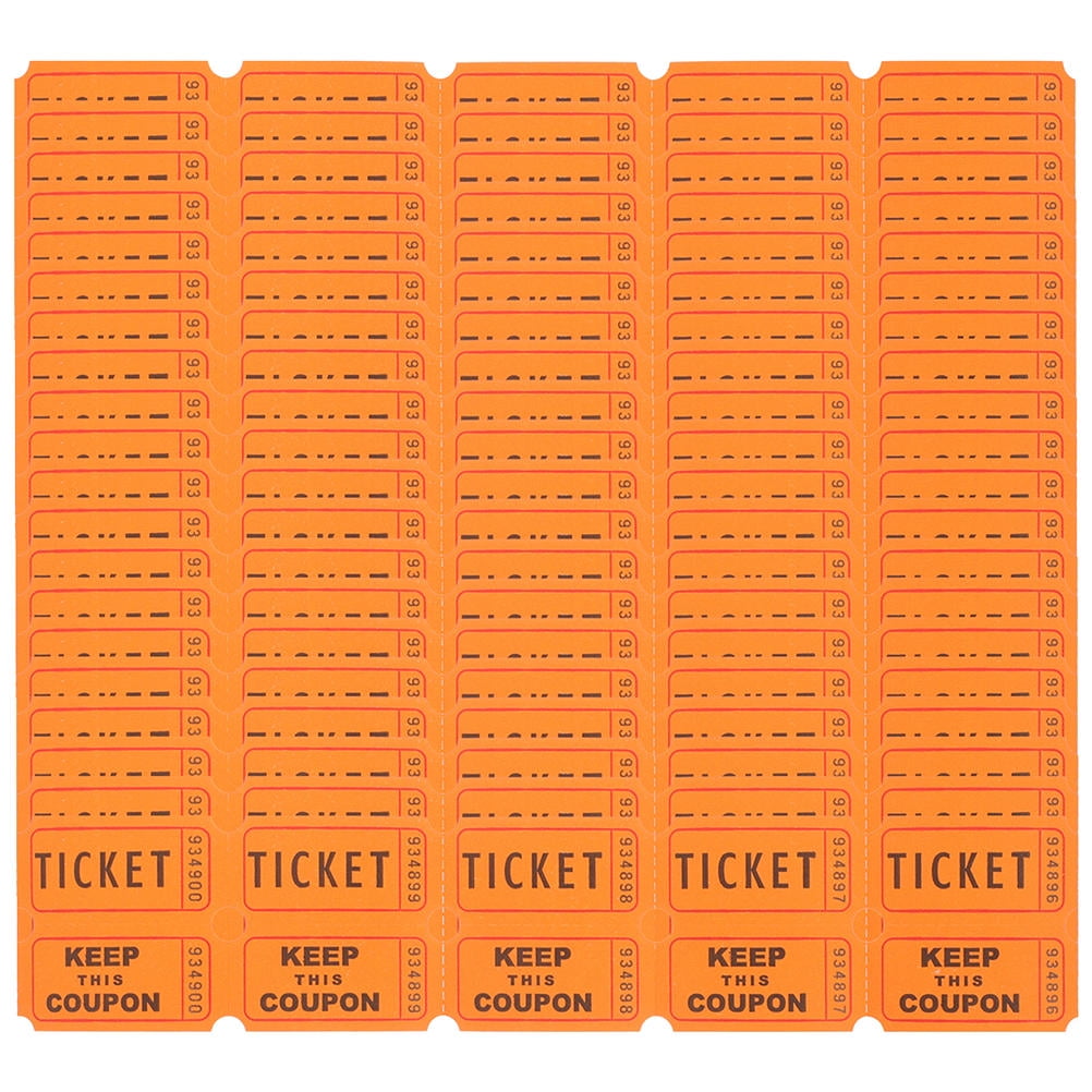 WASHWEPE 200Pack Party Raffle Tickets Consecutively Numbered Orange ...