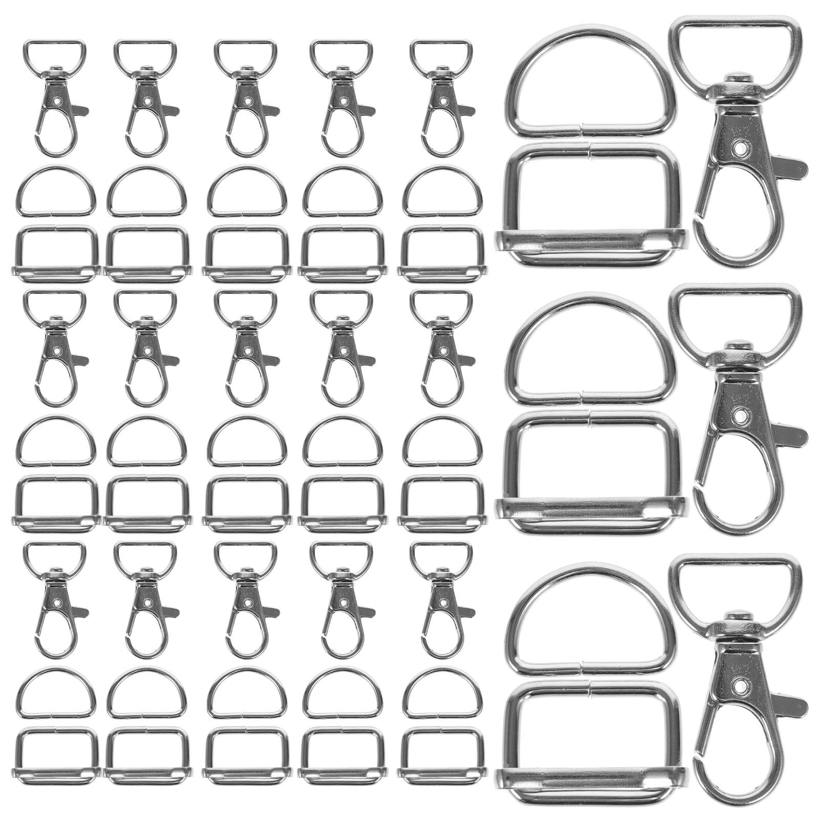 WASHWEPE 25Pcs Metal D Rings D Shaped Buckles for Leather Straps ...