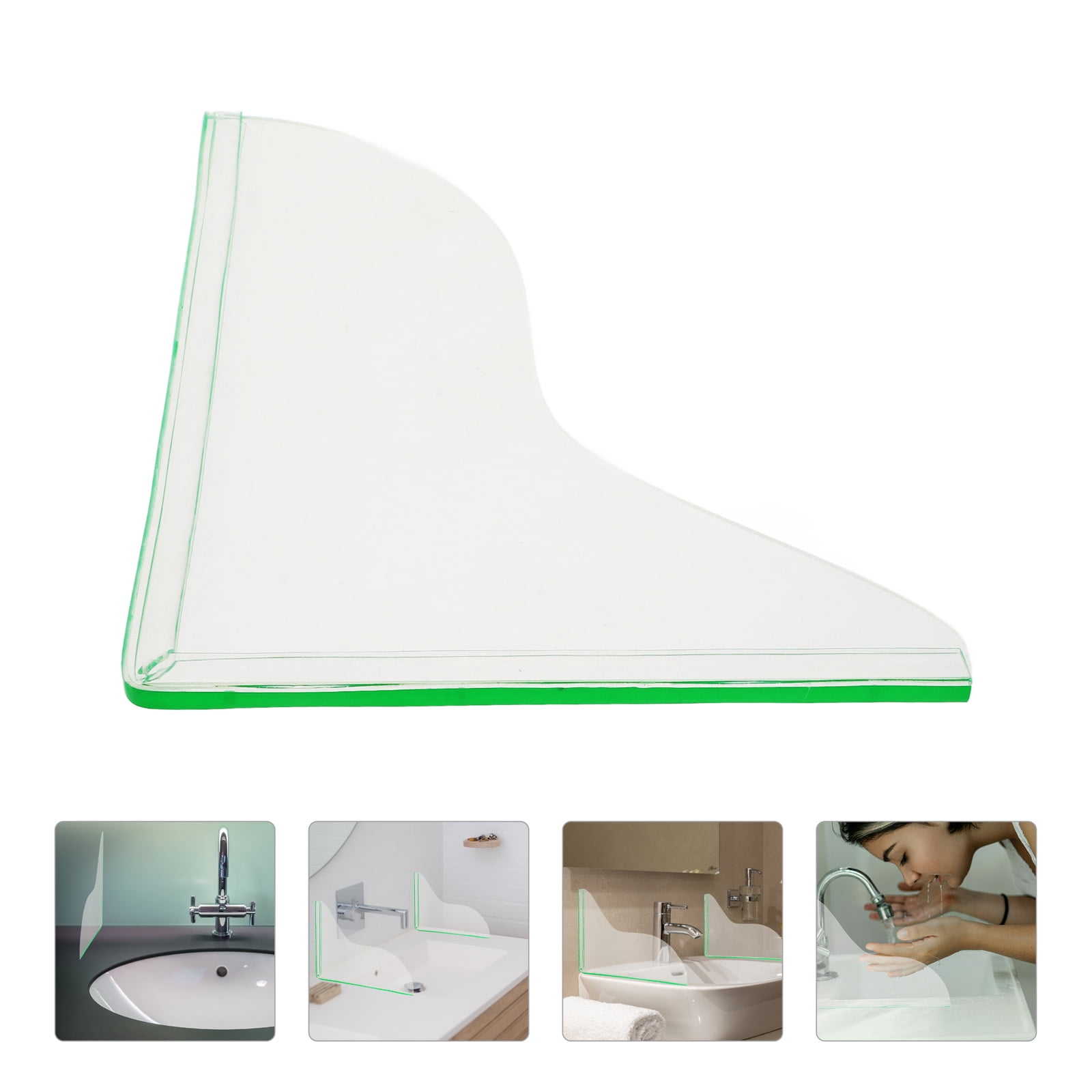 WASHWEPE Bathtub Splash Guard Transparent Bathroom Use Acrylic 2Pack ...