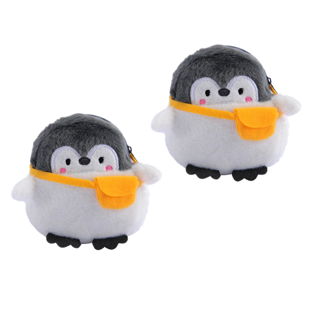 WASHWEPE 2Pcs Small Pouch Cute Purse Black Plush Vintage Style For ...