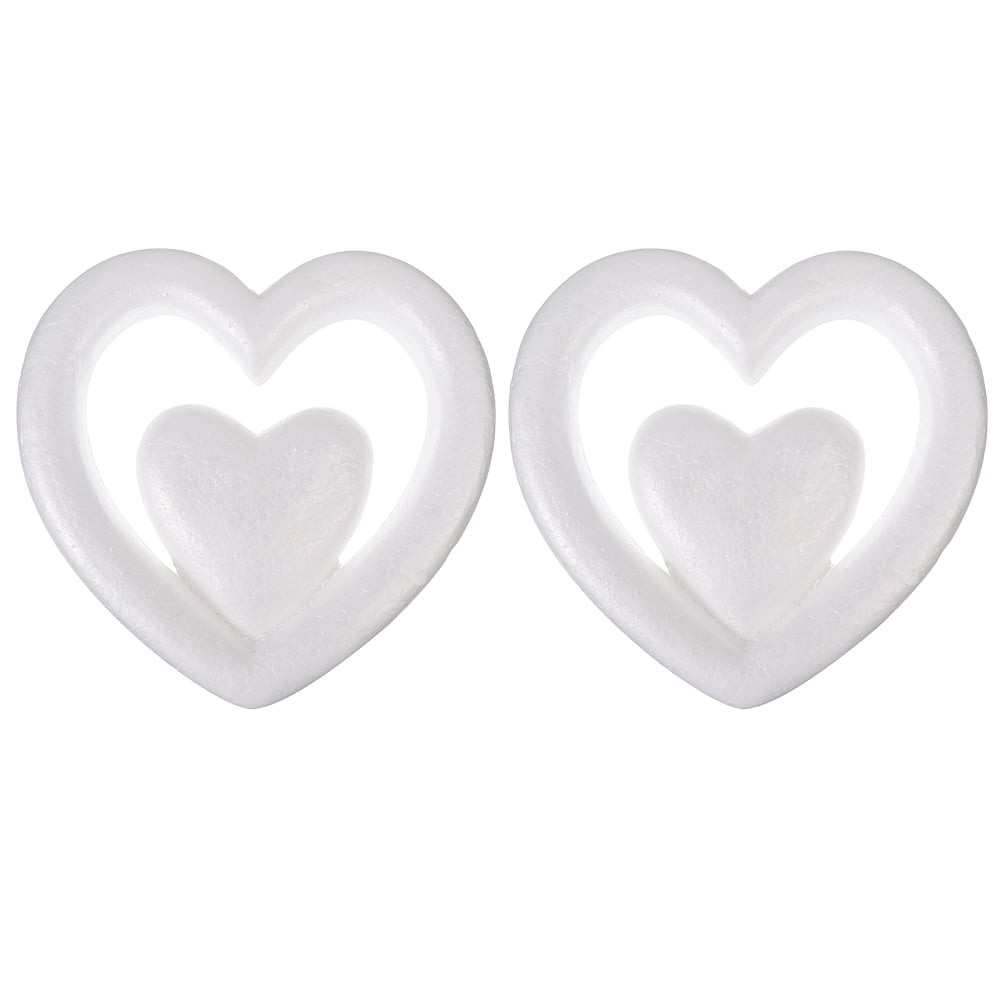 WASHWEPE 2Set Heart Shaped Tag Hanging Ornaments White Foam for Wedding ...