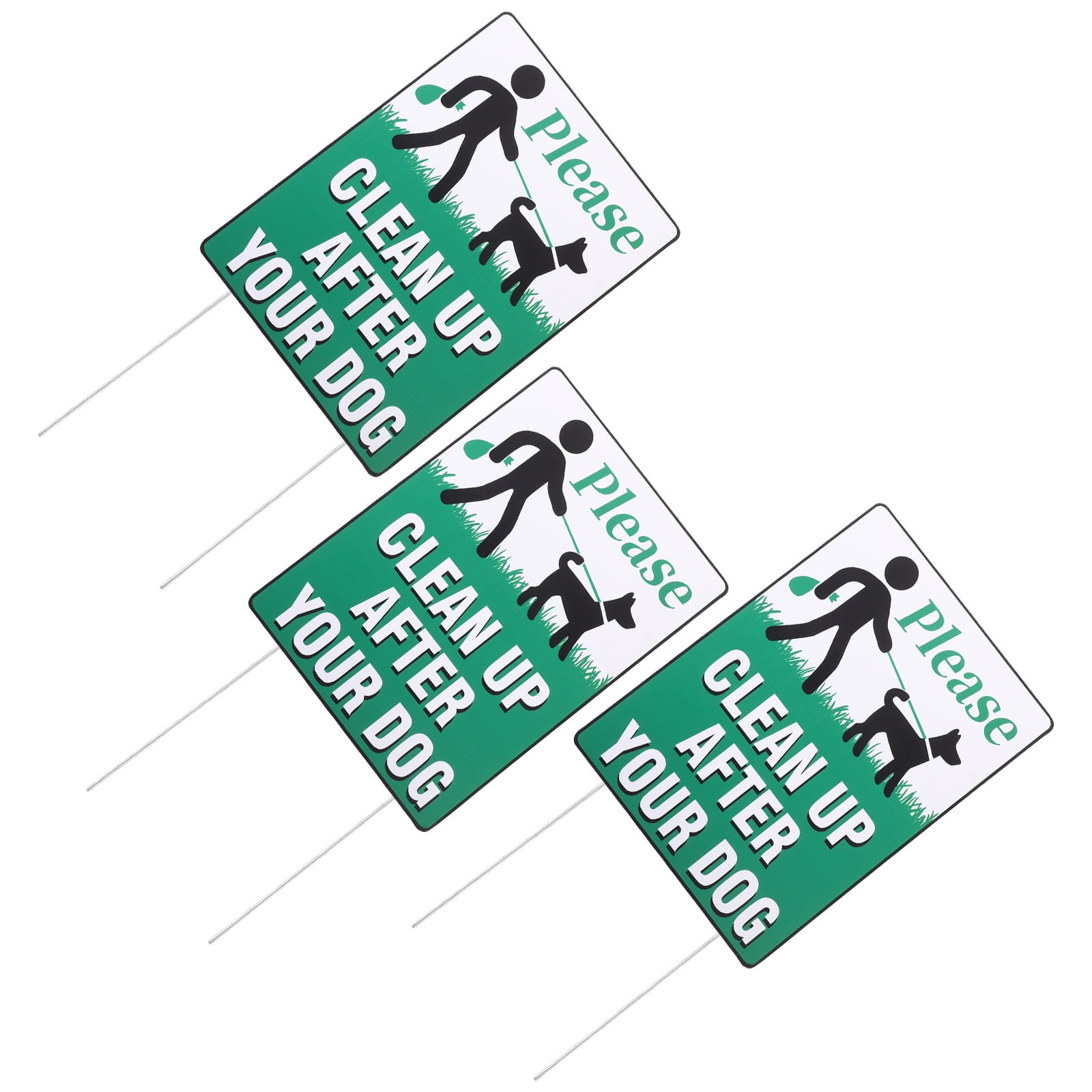 WASHWEPE 3 Pcs Warning Sign Signs No Pooping and Peeing after Green ...