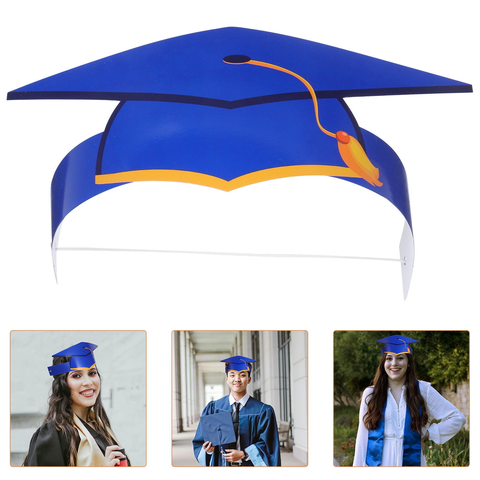 WASHWEPE 36Pcs Graduation Hat Bulk Adjustable Elastic Band Wide Brim ...