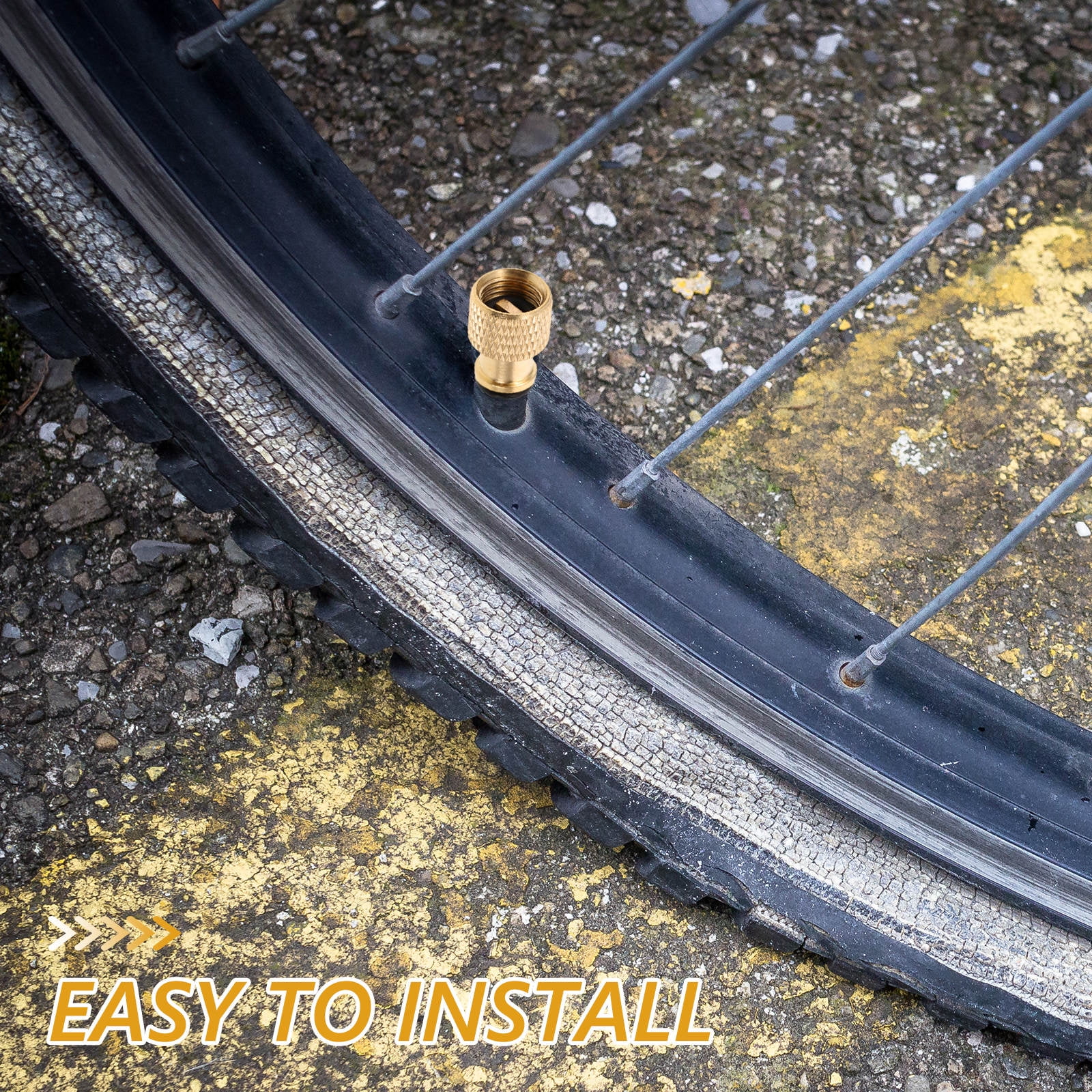 WASHWEPE 3Pcs Golden Copper Adapter Presta Adapter for Cyclists ...