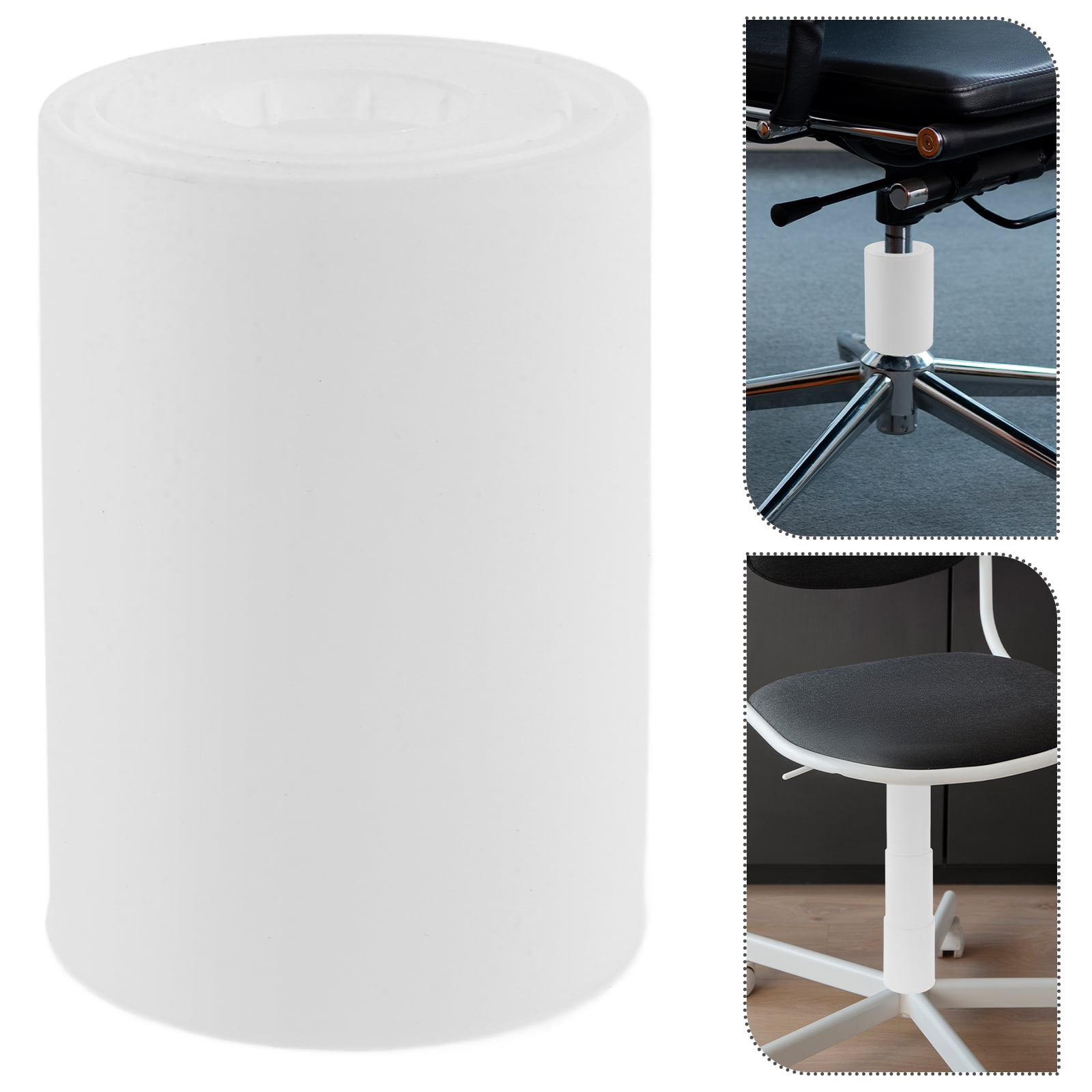 WASHWEPE 4Pcs White Plastic Gas Cylinder Dust Covers for Office Chair ...
