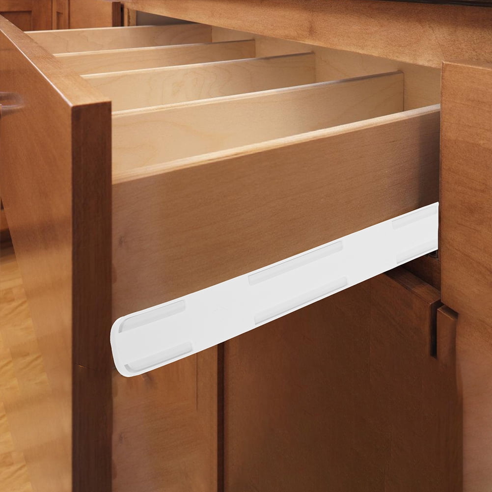 WASHWEPE 4Pcs White Plastic Hips Shelf Sliders for Bedroom Storage ...