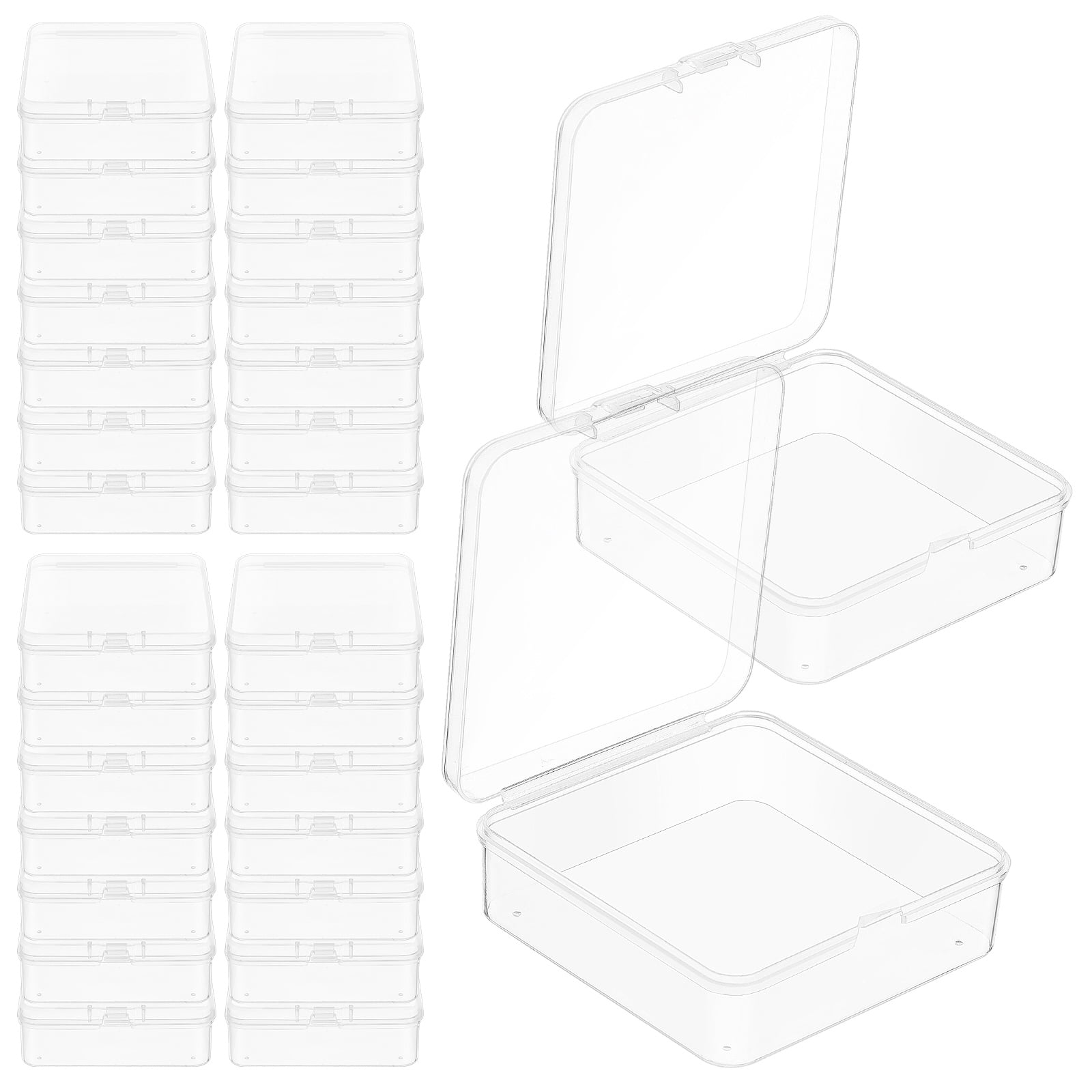 WASHWEPE 50Pcs Clear Visibility Storage Case 7.5X7.2X2.4in for Craft ...