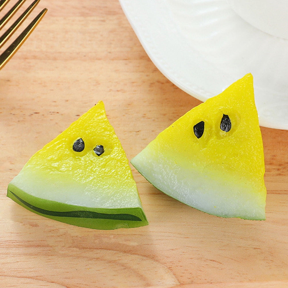 WASHWEPE 5Pack Mini Resin Watermelon Slice Models Yellow Realistic ...