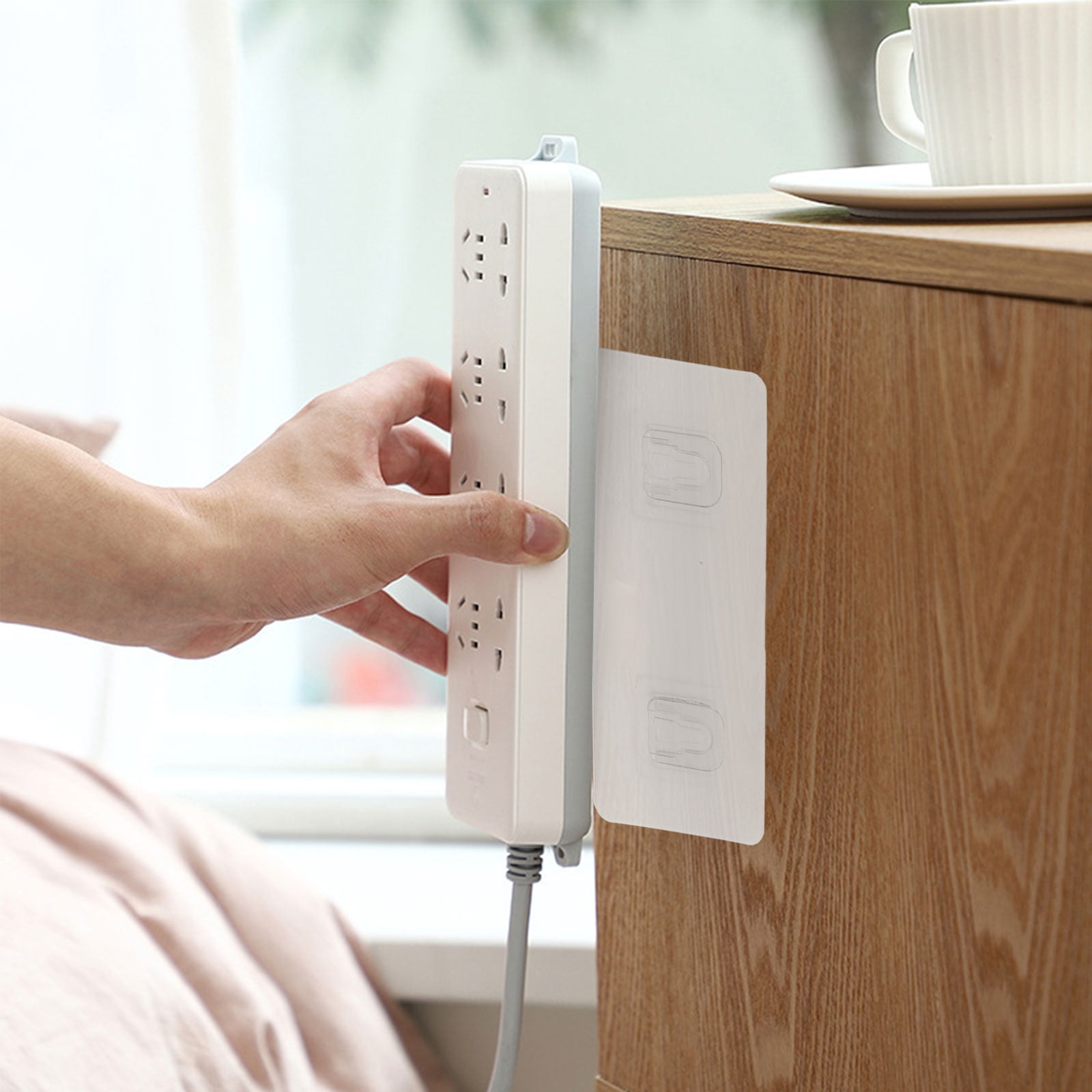 WASHWEPE 5Set Self Adhesive Socket Fixer Rectangular Simple Design For ...