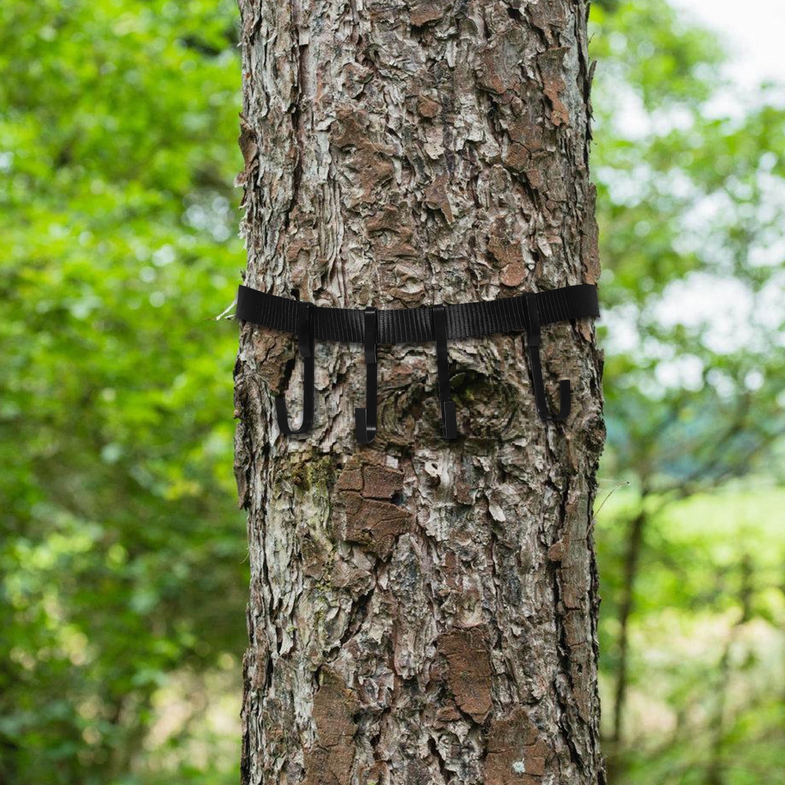 WASHWEPE 6 Hooks 1 Strap Set Tree Stand Gear Hanger Metal for Hunting ...
