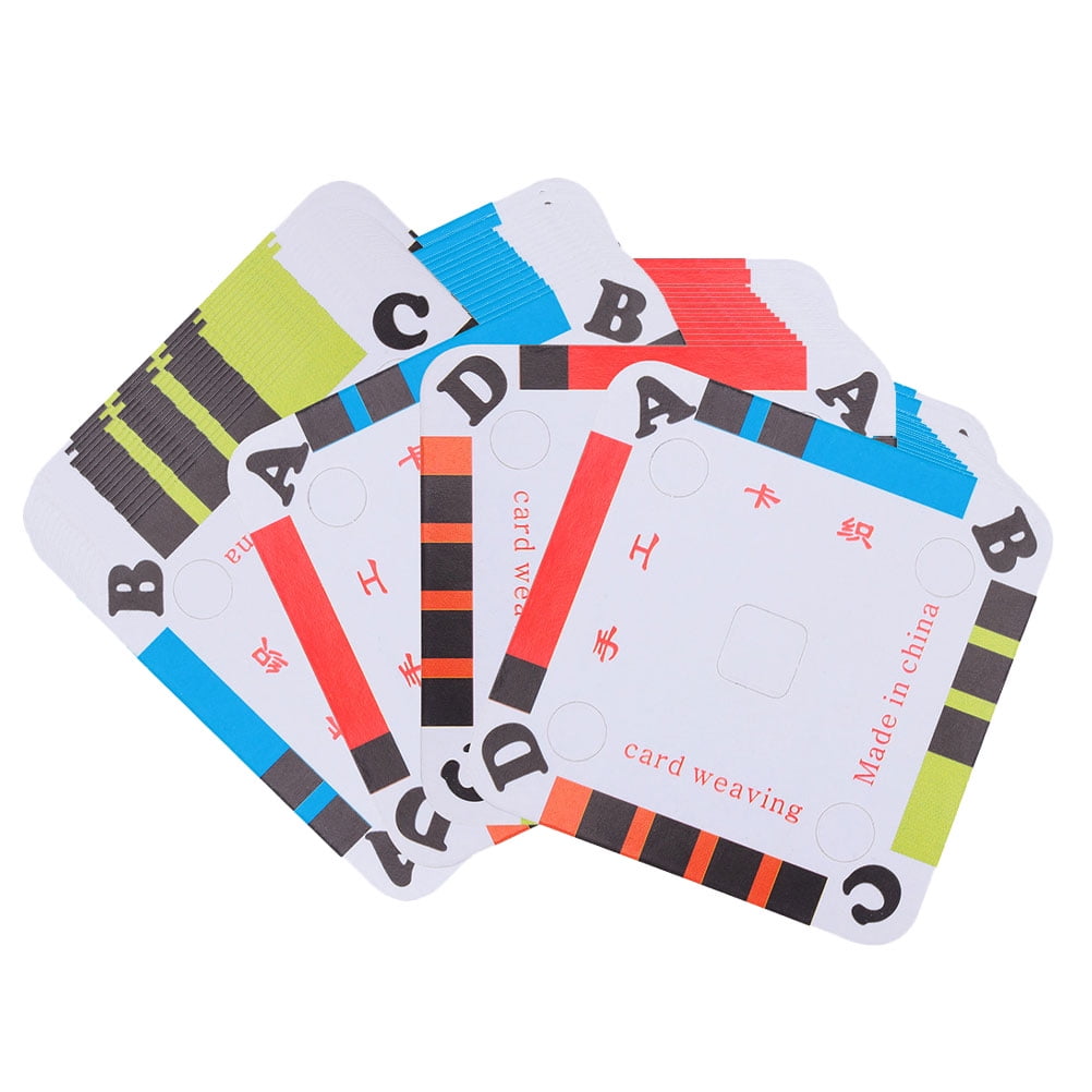 WASHWEPE 60Pcs Paper Weaving Cards for Diy Weaving and Craft Activities ...
