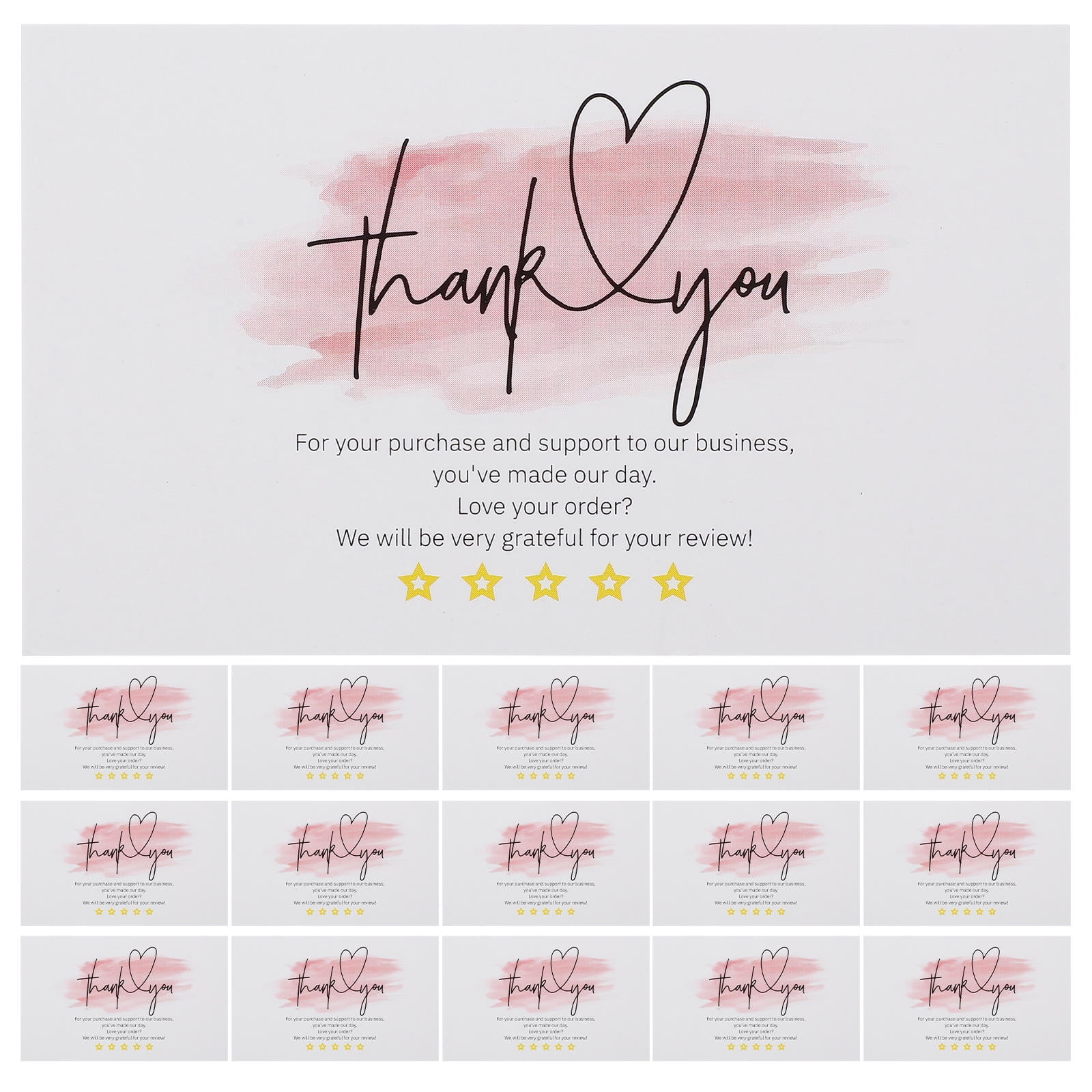 WASHWEPE 60Pcs White Rectangular Paper Thank You Cards for Baby Shower ...