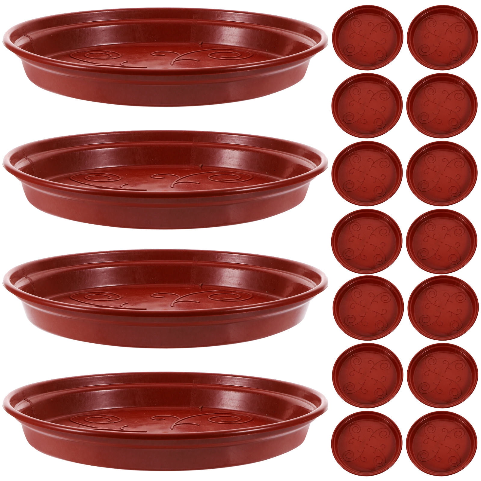 WASHWEPE 8 Drainage Tray for Plants Simple Design Red Round 7.07X7.07X0 ...