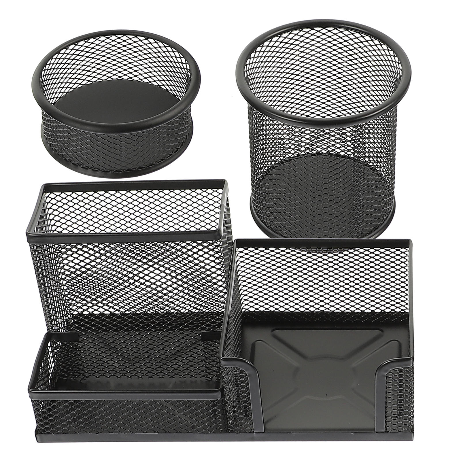 WASHWEPE Black Iron Mesh Pen Holder 3Pcs for Desk Organizer Pencil ...