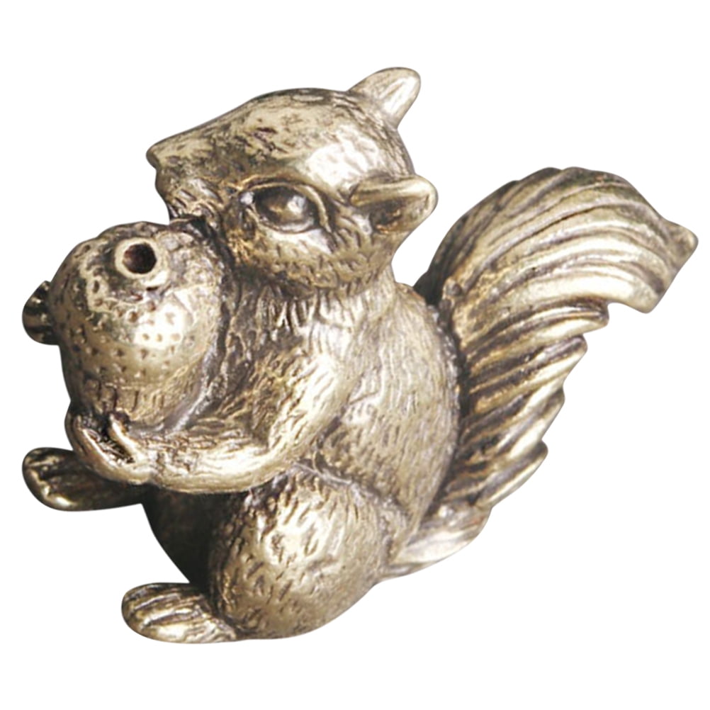 WASHWEPE Brass Squirrel Decor Home Realistic Squirrel Photography Prop ...