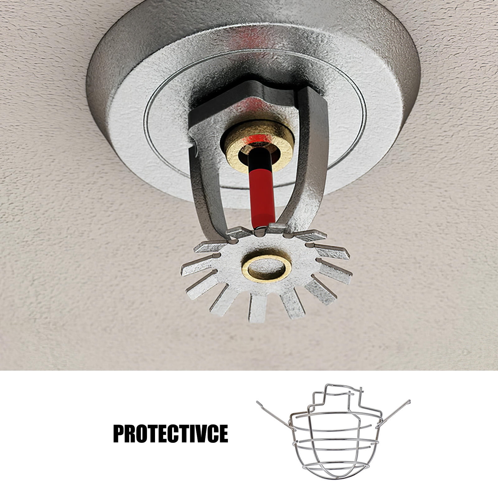 WASHWEPE Chrome Finish Sprinkler Protector 1Pcs Fire Sprinkler Head ...