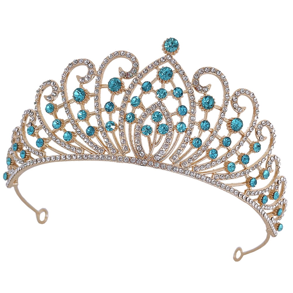 WASHWEPE Bridal Tiara Rhinestone Crown Zinc Alloy Baroque Style Wedding ...