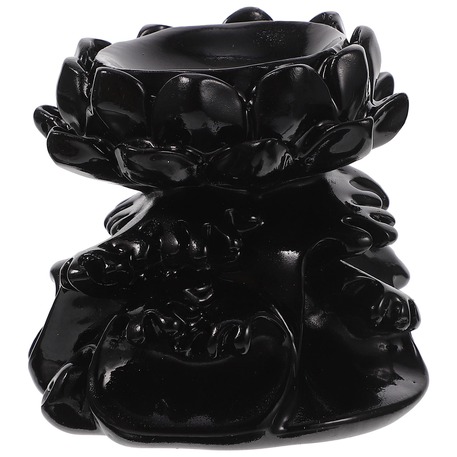 WASHWEPE Crystal Ball Display Stand Antique Style Resin Lotus Base 6 ...