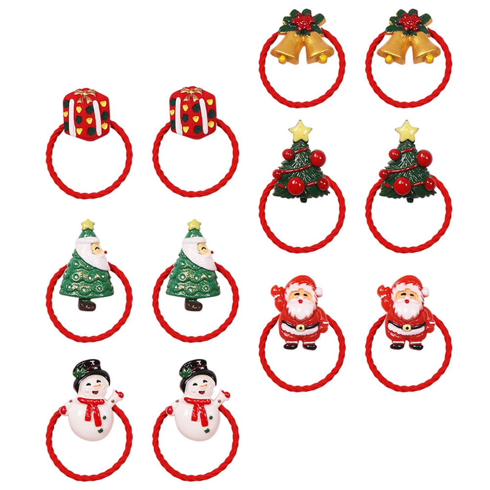 WASHWEPE Elastic Hair Bands for Girls 12Pcs Set Festive and Durable ...