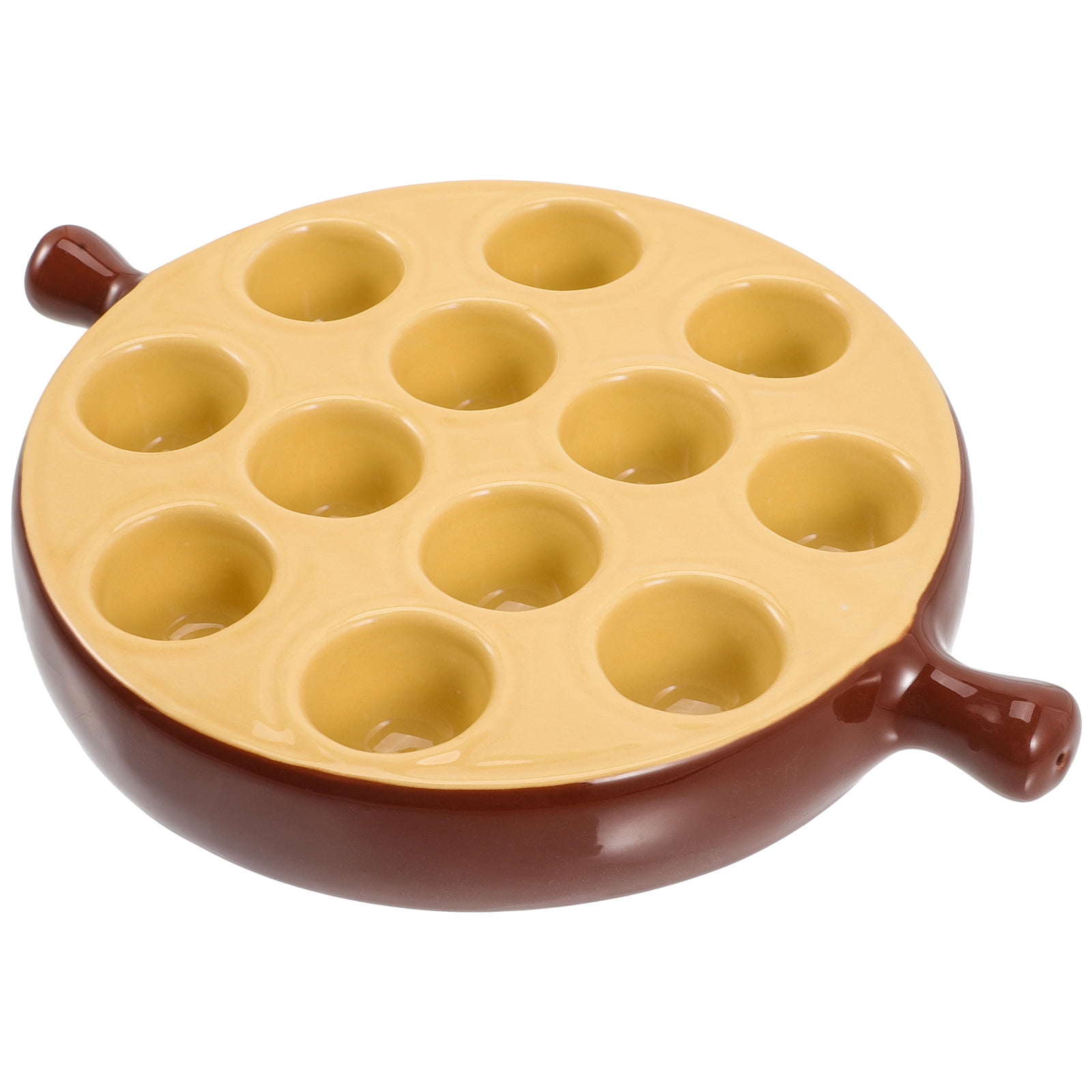 WASHWEPE Elegant Snail Tray Ceramic Escargot Plate Snail Baking Holder ...