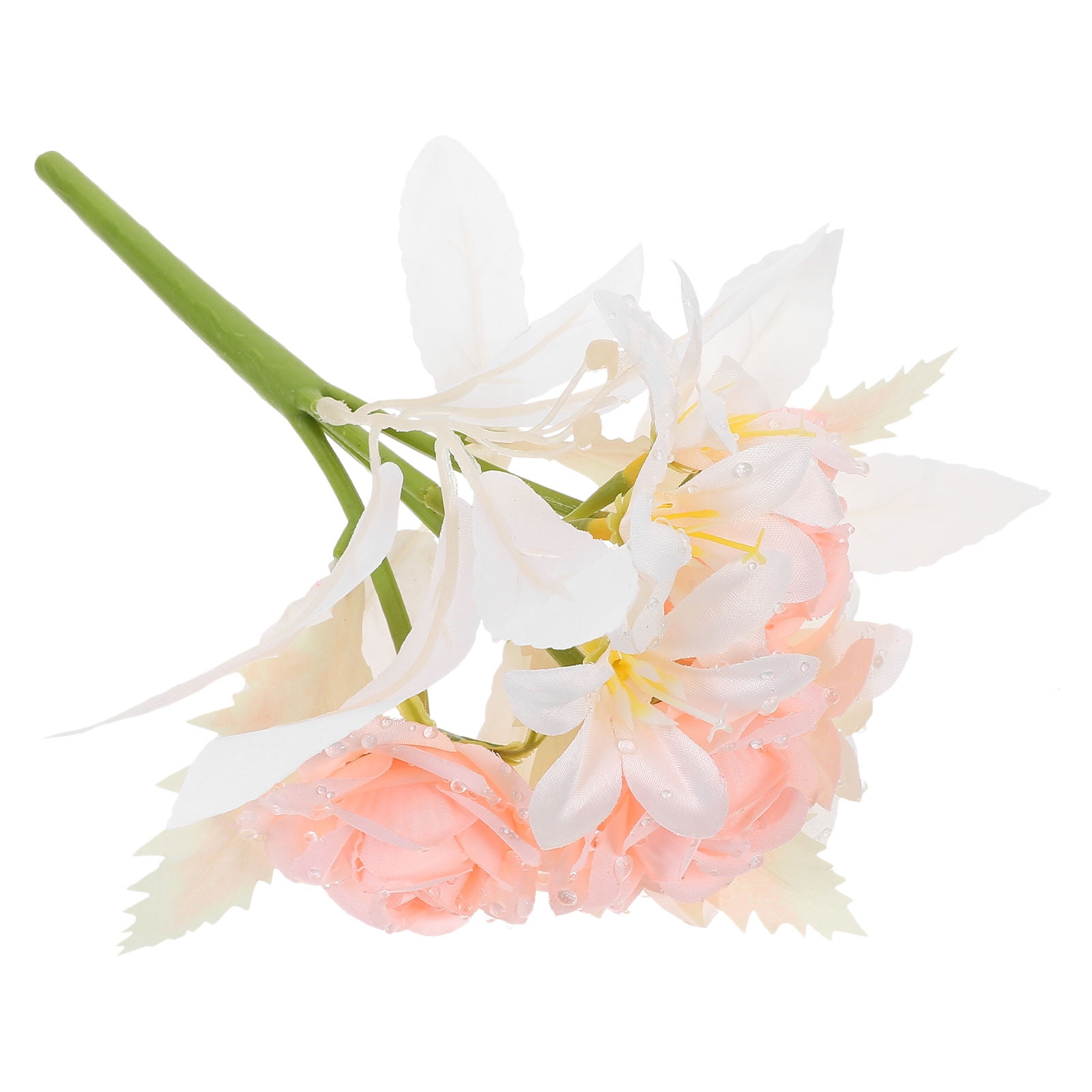 WASHWEPE Fake Bouquet Pink Plastic Realistic Design for Dining Table Centerpieces and Event ...