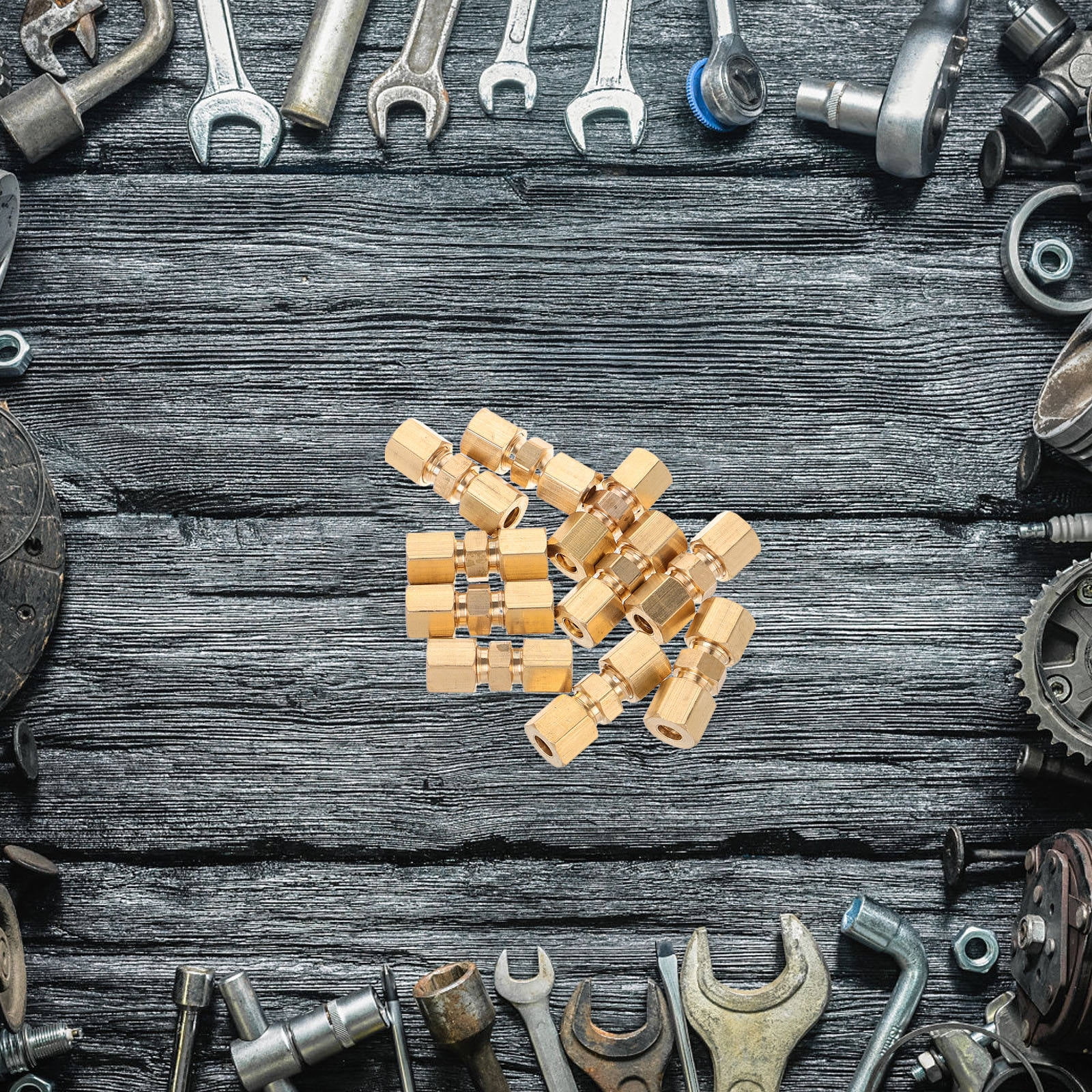 WASHWEPE Golden Brass Compression Fittings for Brake Line Connectors ...