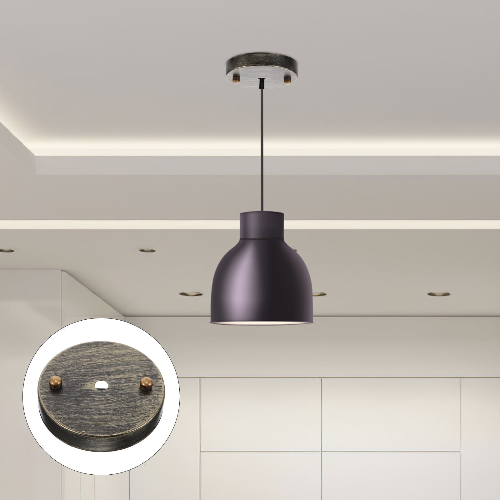 WASHWEPE Iron Ceiling Light Mounting Plate 1Pcs 3.7X3.7X0.7In for ...