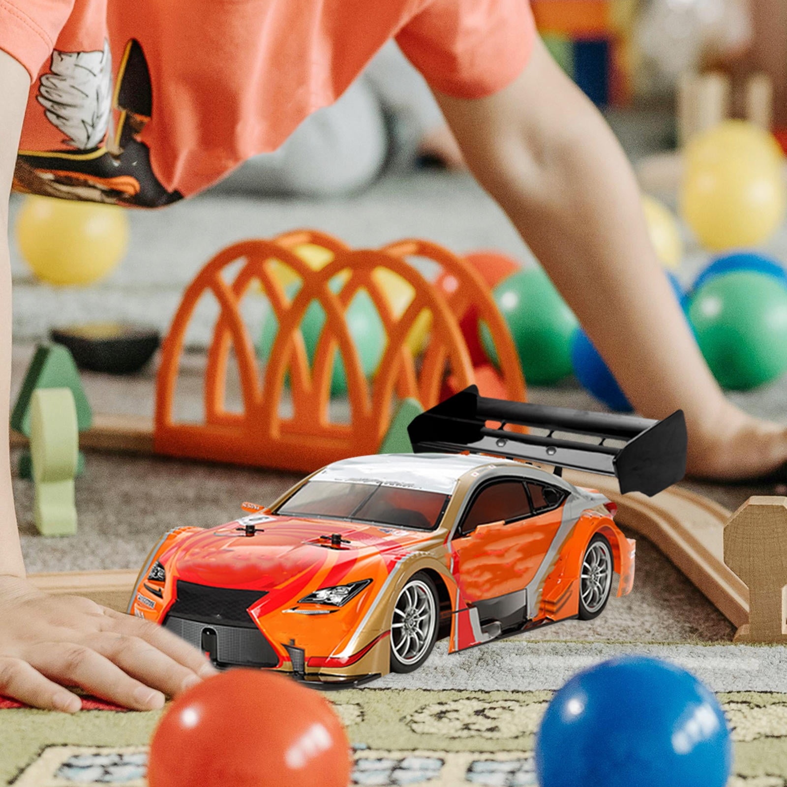 WASHWEPE Car Rear Wing Spoiler Toy Realistic Appearance Black Plastic ...