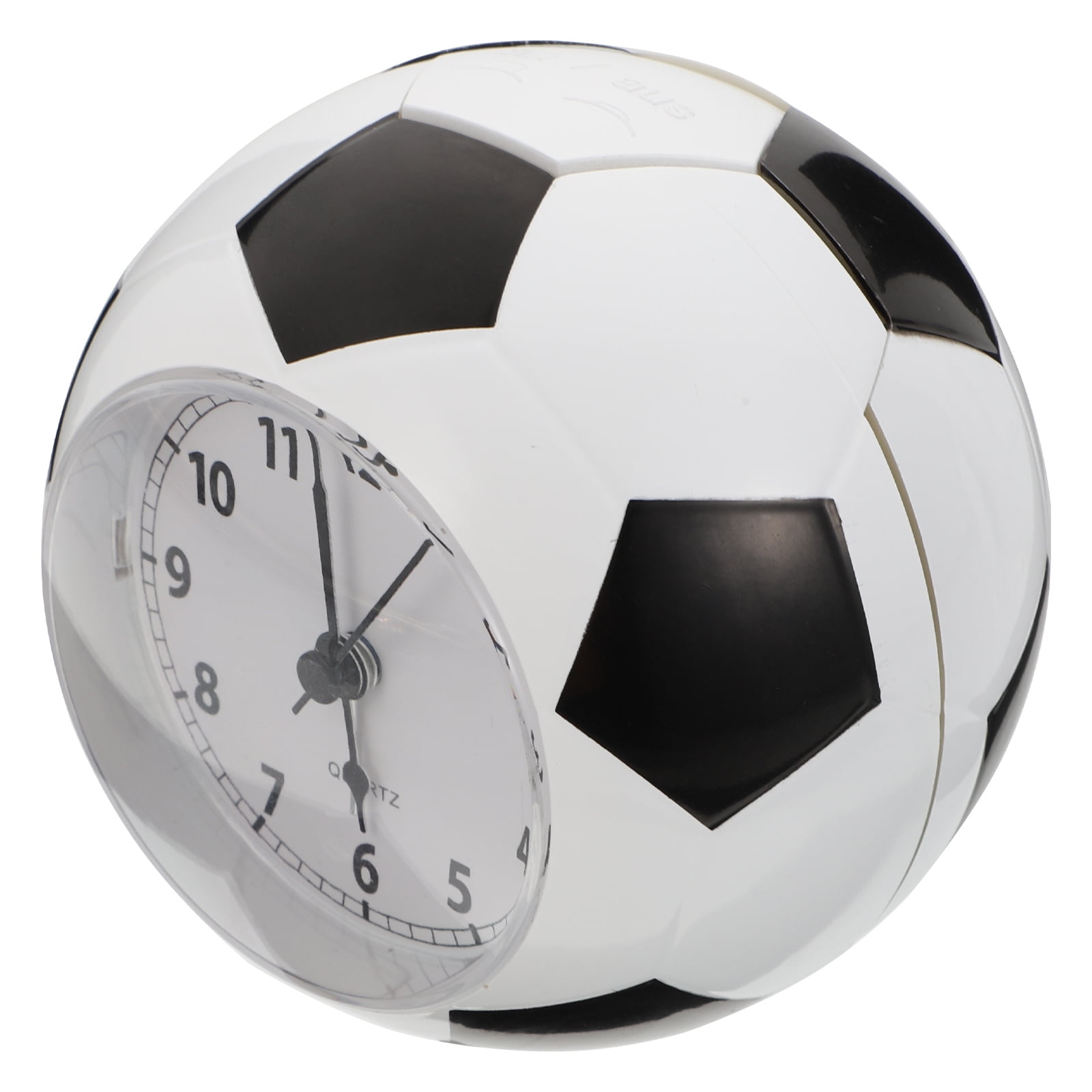 WASHWEPE Round Soccer Ball Shape Table Ring Bell Clock 4.7x4.7x4.7in ...
