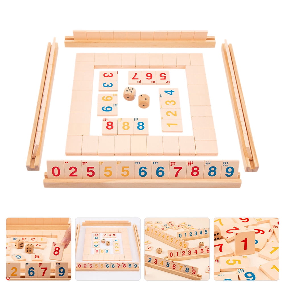 WASHWEPE Shut The Box Board Game Set Wooden Dice Game for Adults ...