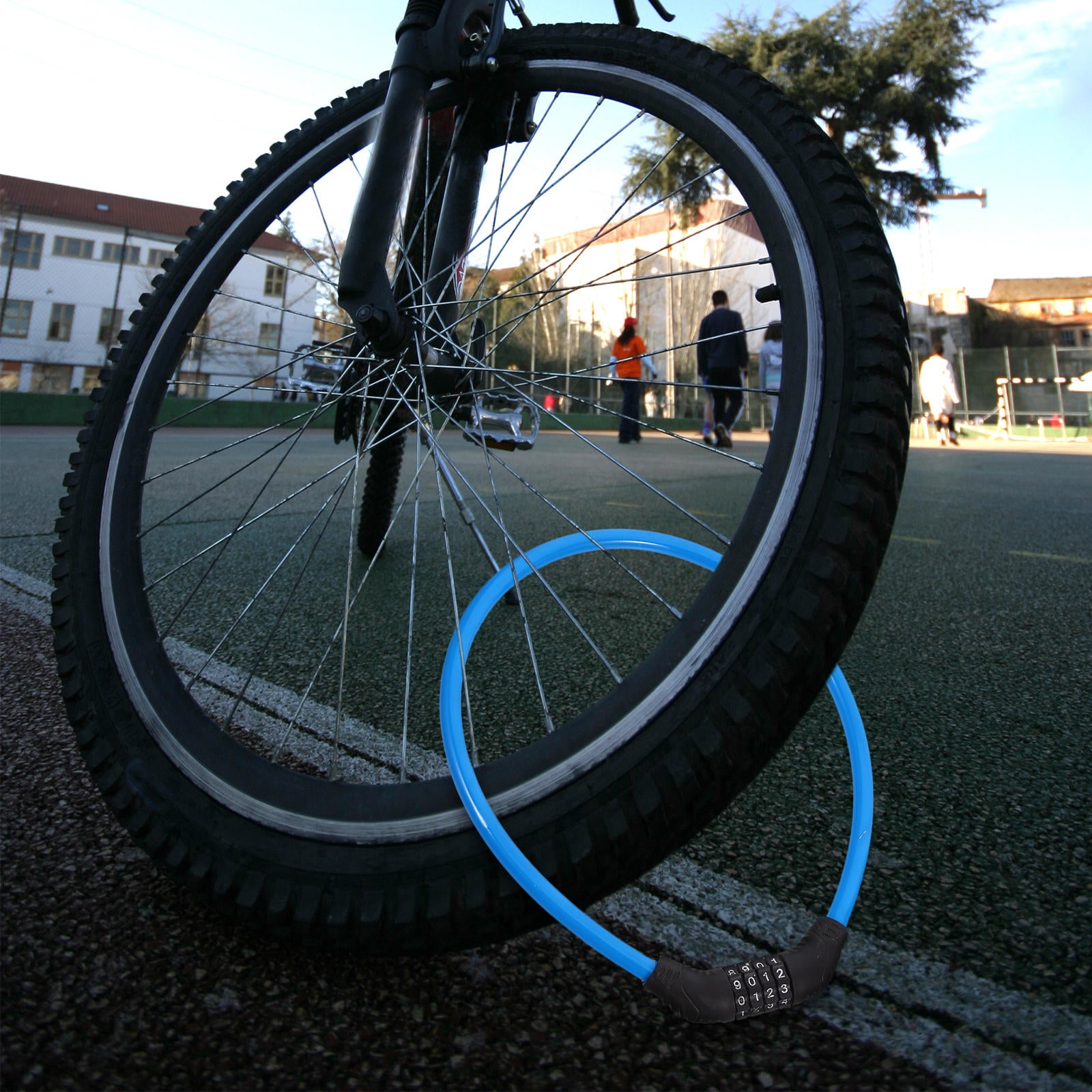 WASHWEPE Skyblue Steel Bike Lock with Keys Multifunctional Antitheft ...