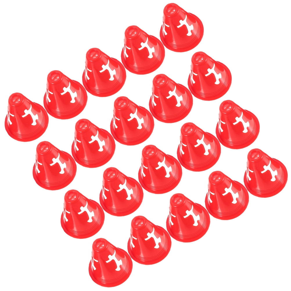 WASHWEPE Soccer Markers Cones 20Pcs Red PE for Windproof and Exercise ...