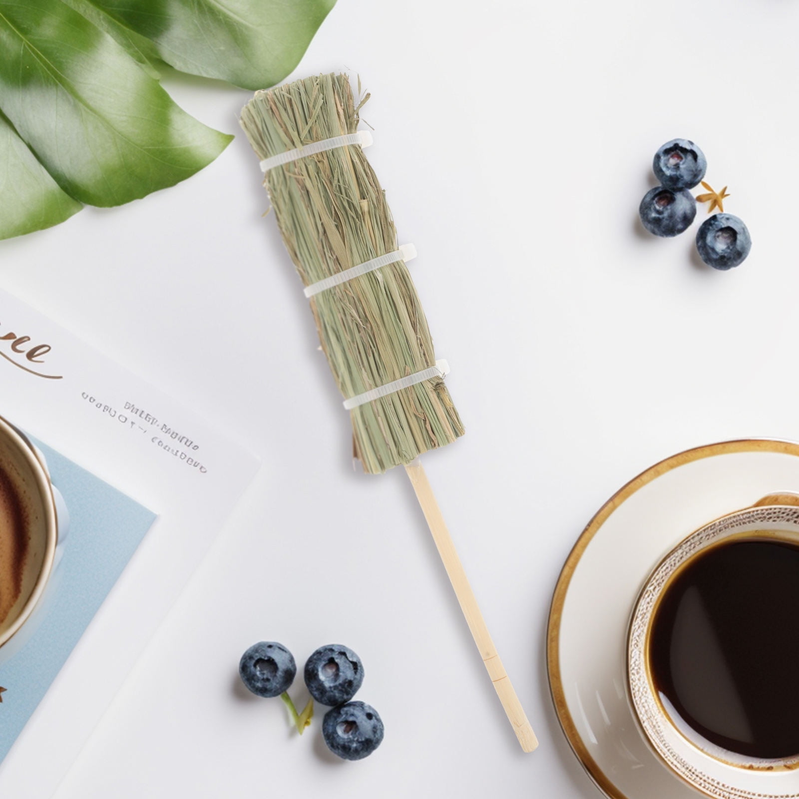 WASHWEPE Straw Shelf Skewer Holder Food Display Wooden Portable Stable ...