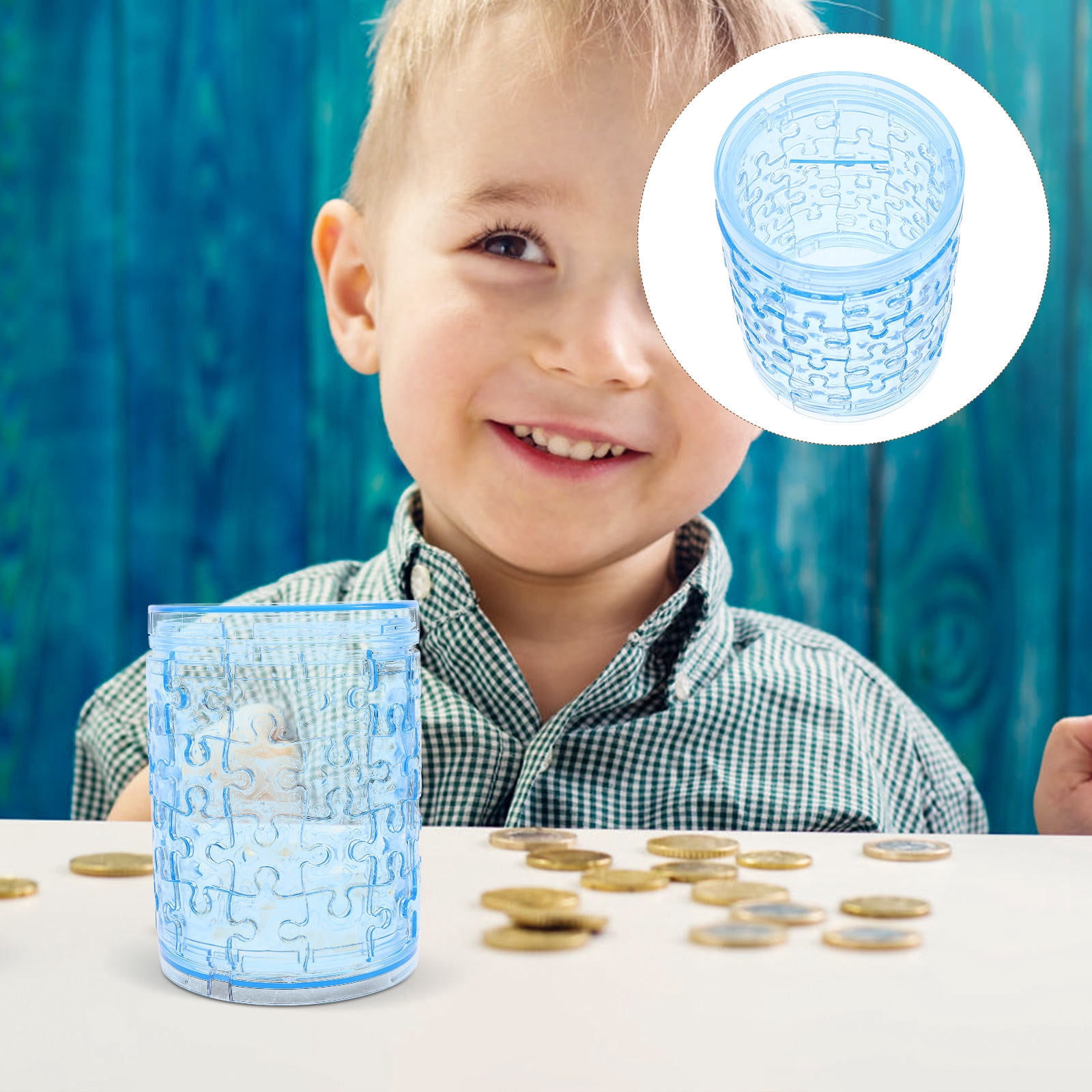 WASHWEPE Clear Money Bank Piggy Bank Sky-Blue 1 Set - Walmart.com