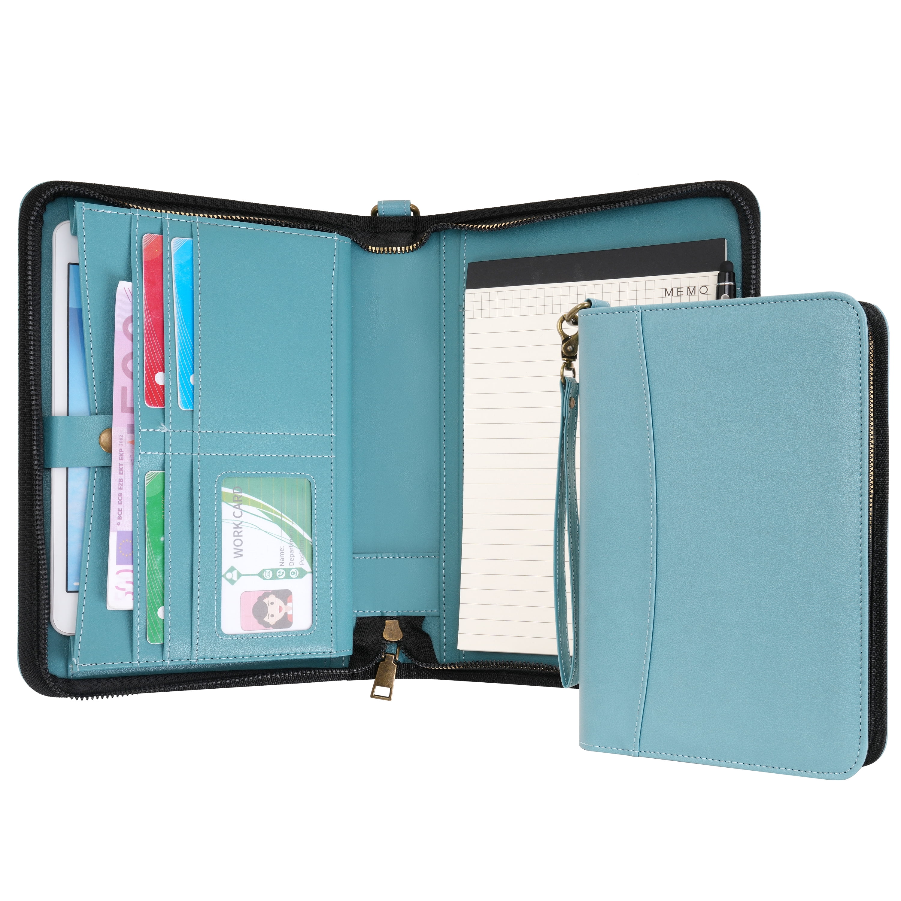 WASON Portfolio A5 Binder Journal with Zipper - Leather pu Writing ...