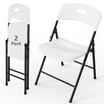 WASUHE, Plastic Folding Chairs, Stackable, 350 lbs Capacity, White ...