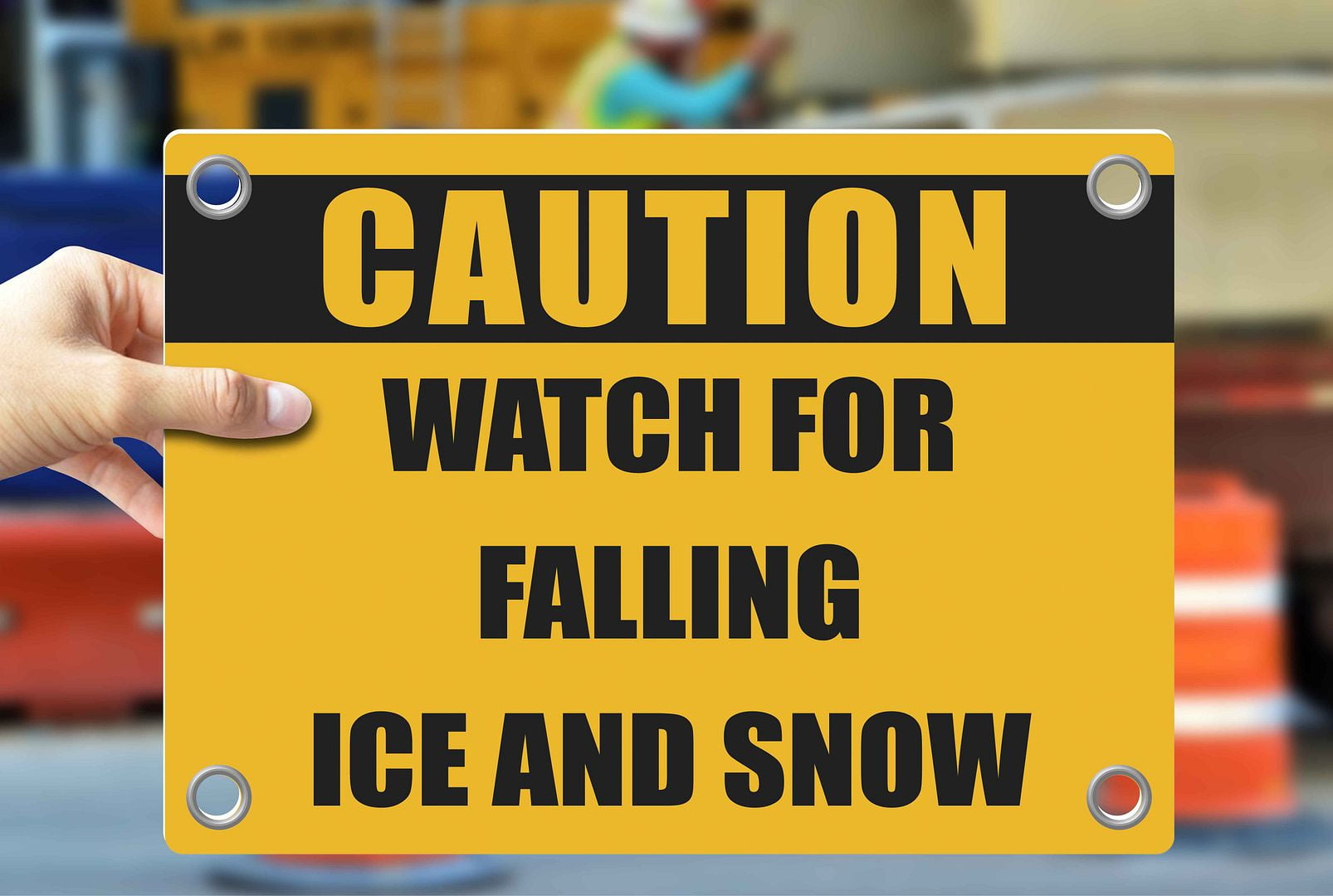 WATCH FOR FALLING ICE AND SNOW | Warning Notice Caution Danger 3mm PVC ...