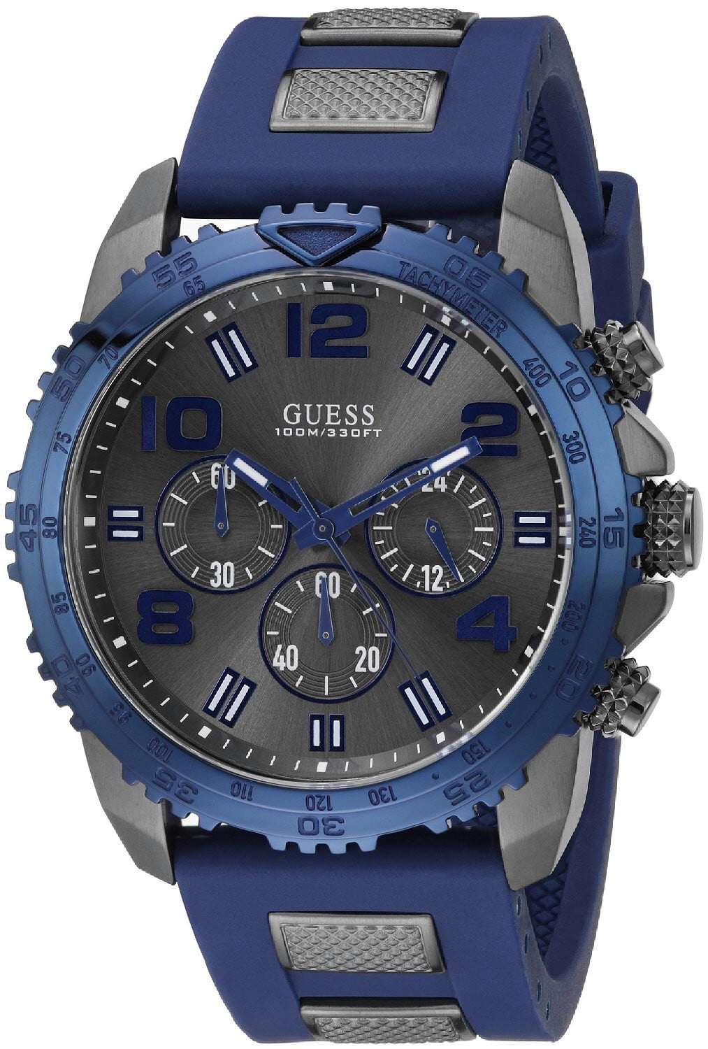 WATCH GUESS STAINLESS STEEL GRAY BLUE MEN W0599G2 - Walmart.com