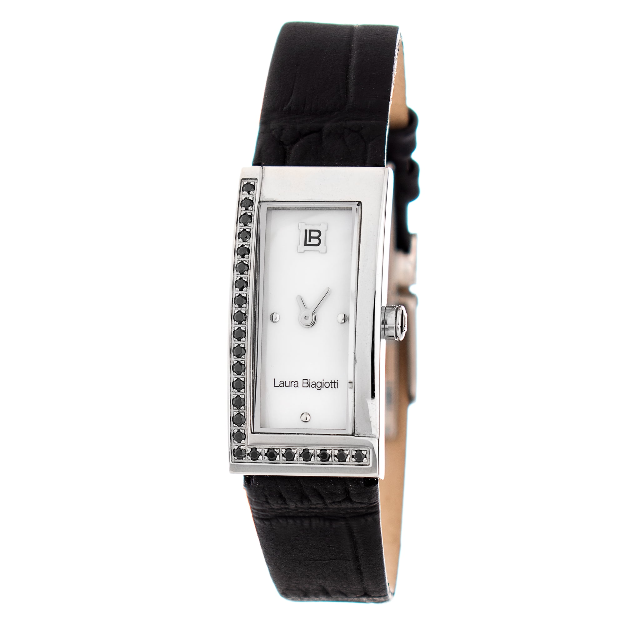 WATCH LAURA BIAGIOTTI STAINLESS STEEL WHITE BLACK WOMEN LB0011S 01Z ...