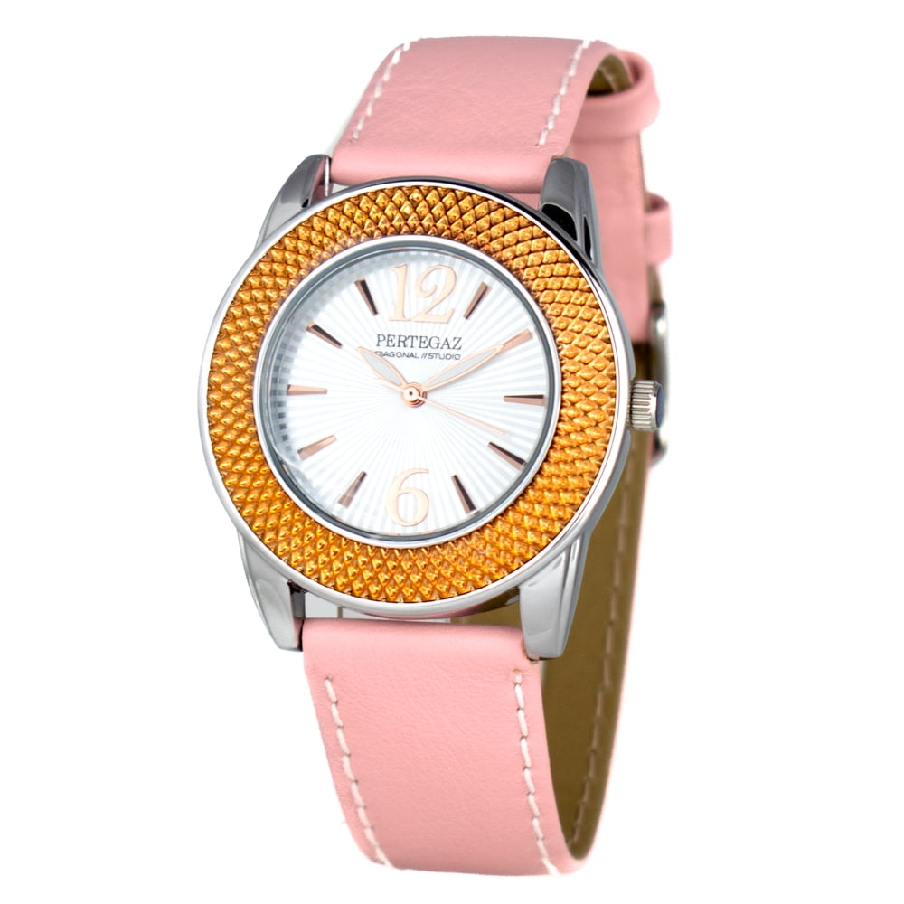 WATCH PERTEGAZ STAINLESS STEEL SILVER PINK WOMEN PDS 046 R - Walmart.com