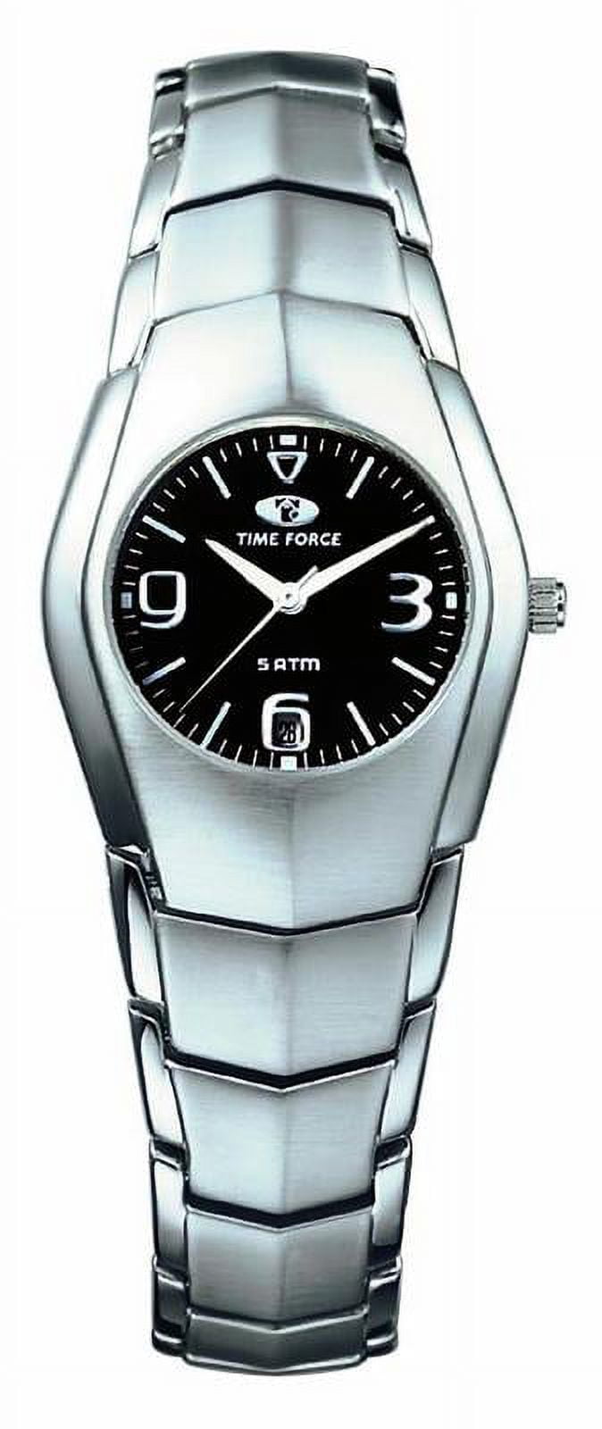 WATCH TIME FORCE STAINLESS STEEL BLACK SILVER WOMEN TF2296L 01M ...